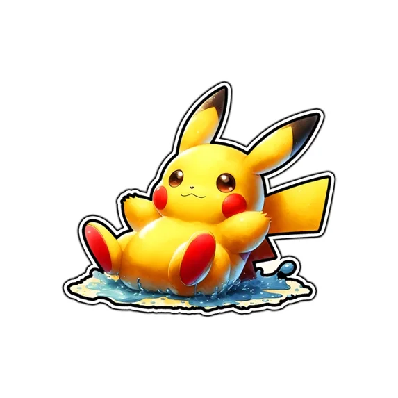 Pikachu Water Splash Waterproof Sticker Phone Decal Water Bottle ...