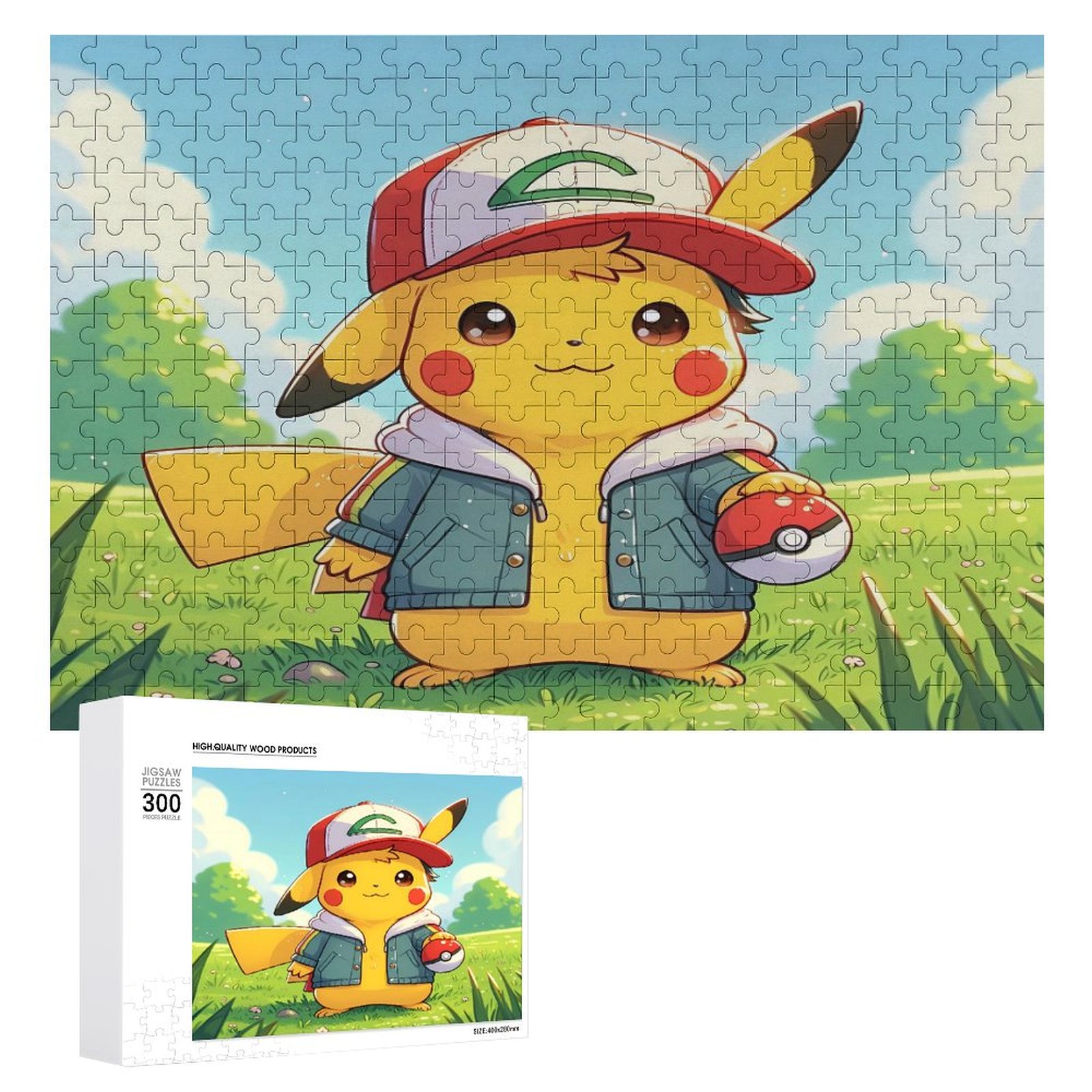 Pikachu Wooden Picture Puzzle-Eco-Friendly Wood, Educational Toy That ...