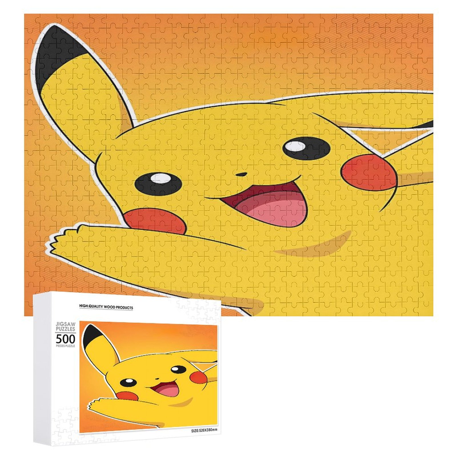 Pikachu Wooden Picture Puzzle-Eco-Friendly Wood, Educational Toy That ...