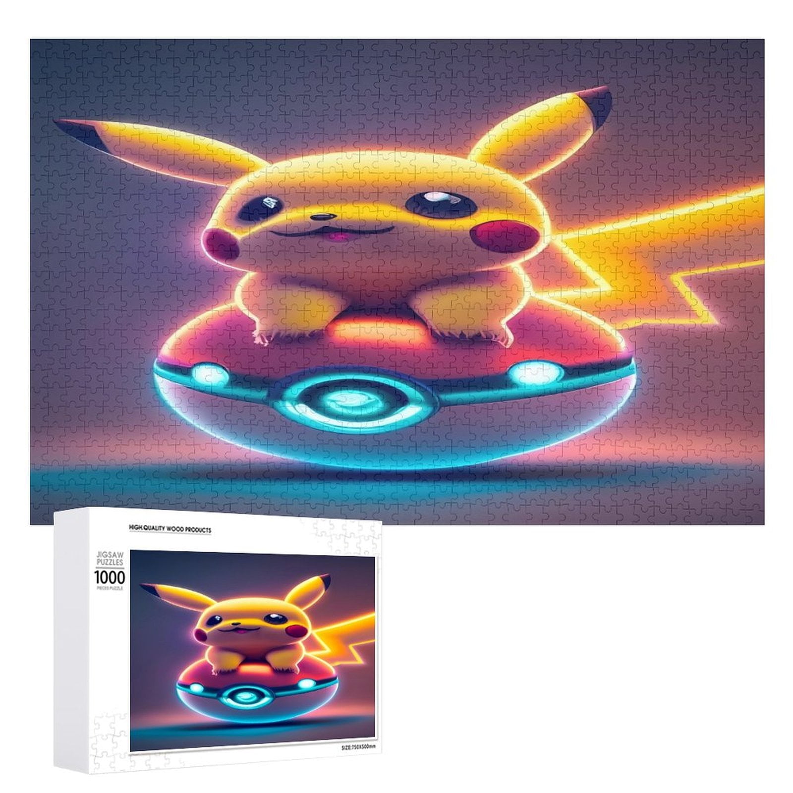Pikachu Wooden Picture Puzzle-Eco-Friendly Wood, Educational Toy That ...