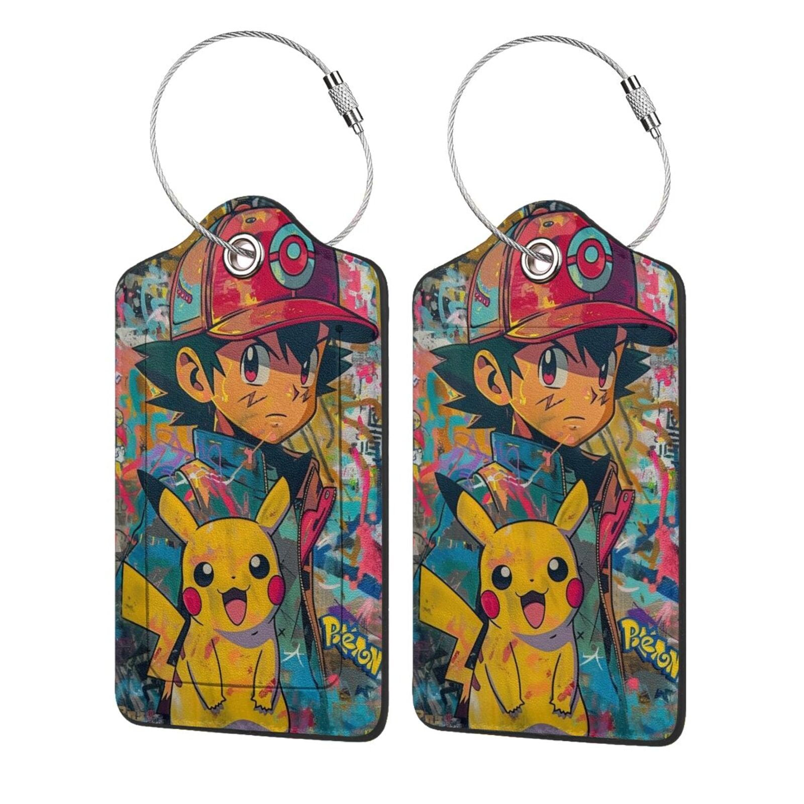 Pikachu and Ash Luggage Tags for Suitcases Travel ID Identification ...