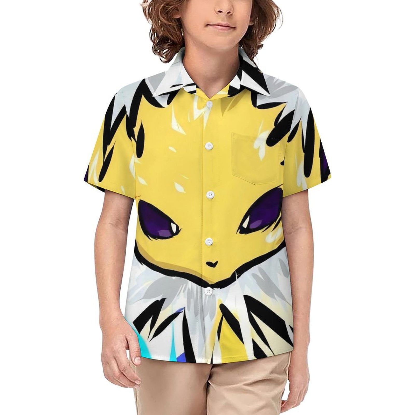 Pikachu button down shirt boys summer 11-12T - Walmart.com