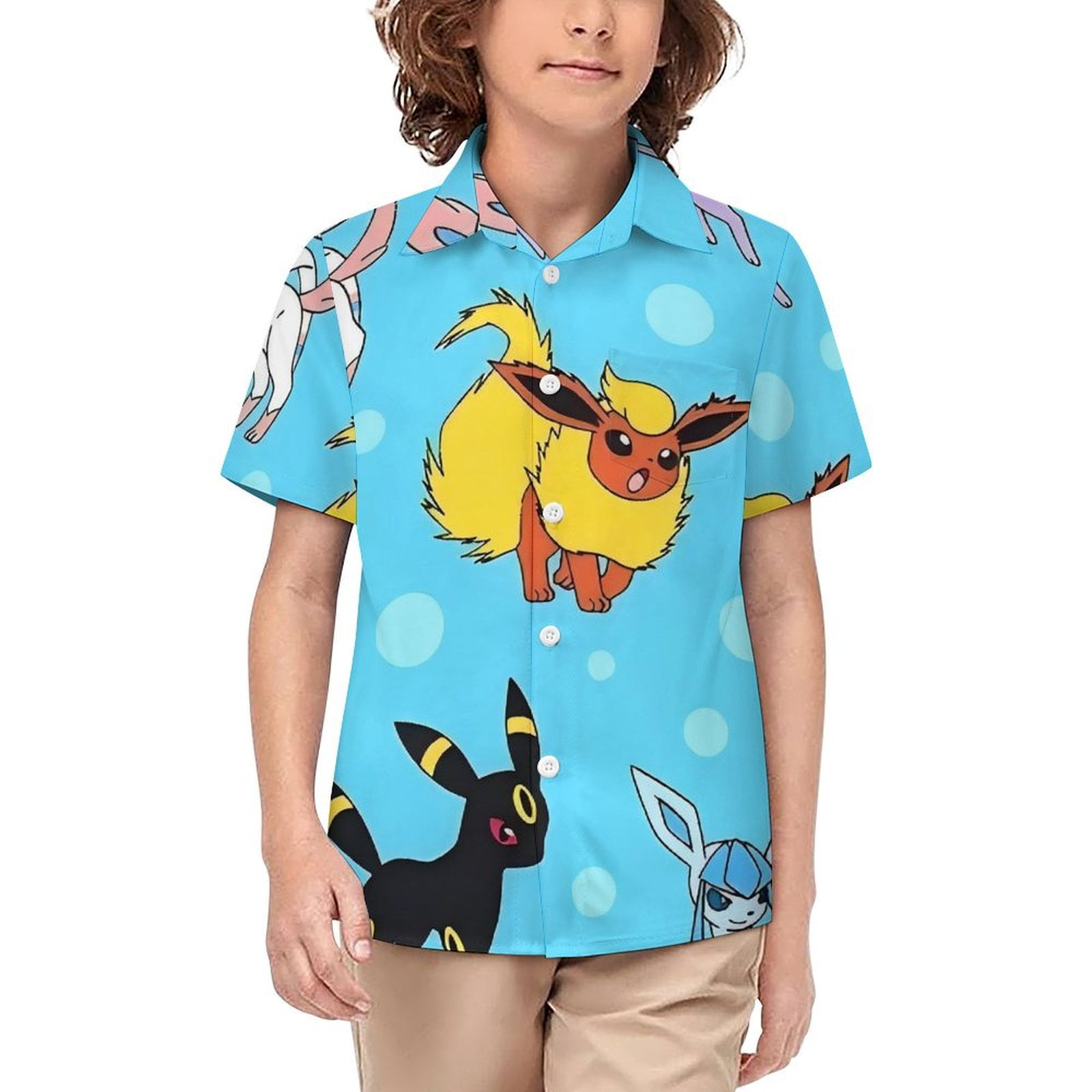 Pikachu button down shirt boys summer 15-16T - Walmart.com