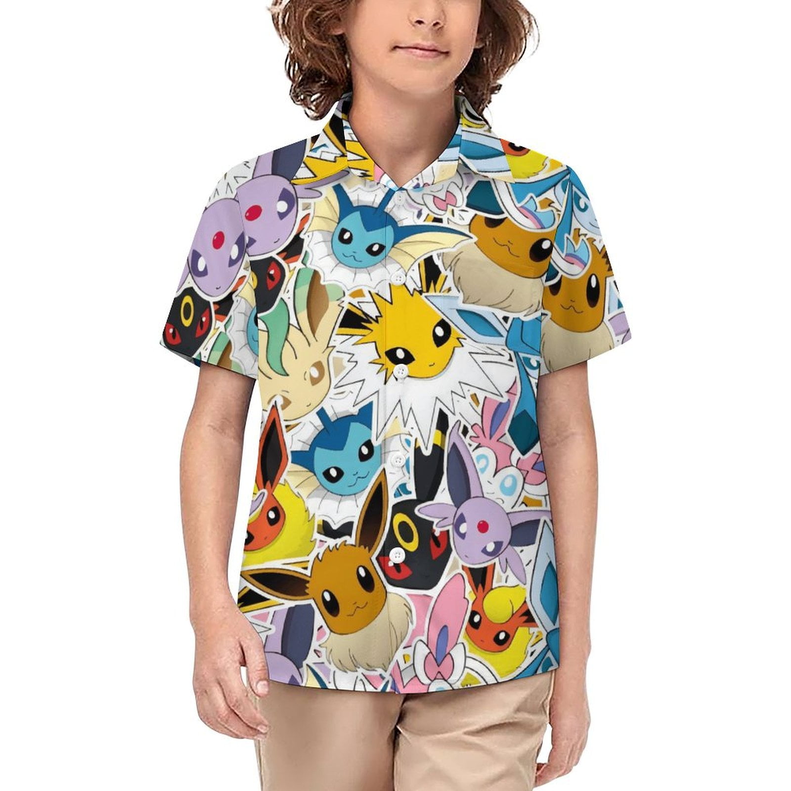 Pikachu button down shirt boys summer 15-16T - Walmart.com