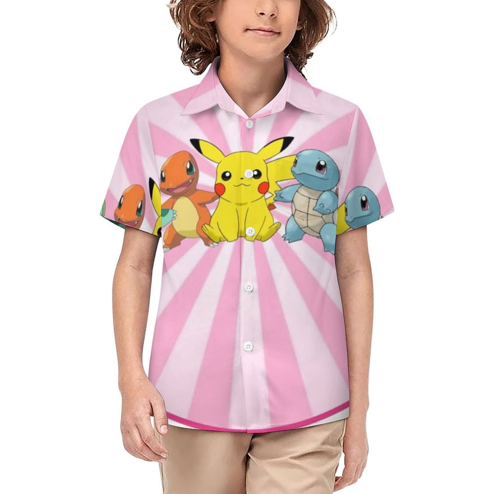 Pikachu button down shirt boys summer 2T - Walmart.com