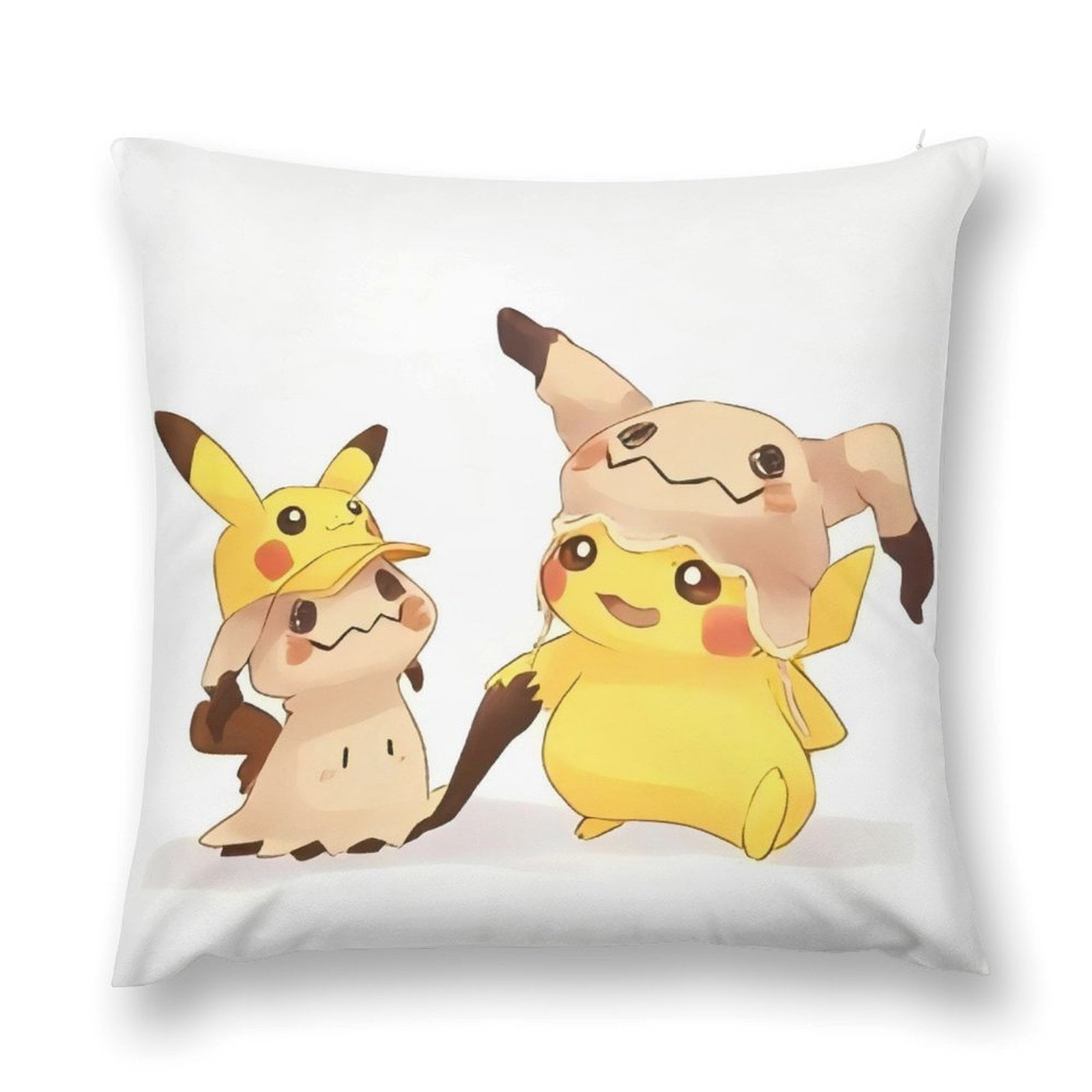 Pikachu cartoon sofapillowcasesoft hug pillowcase 2 PCS 12 "x12 ...