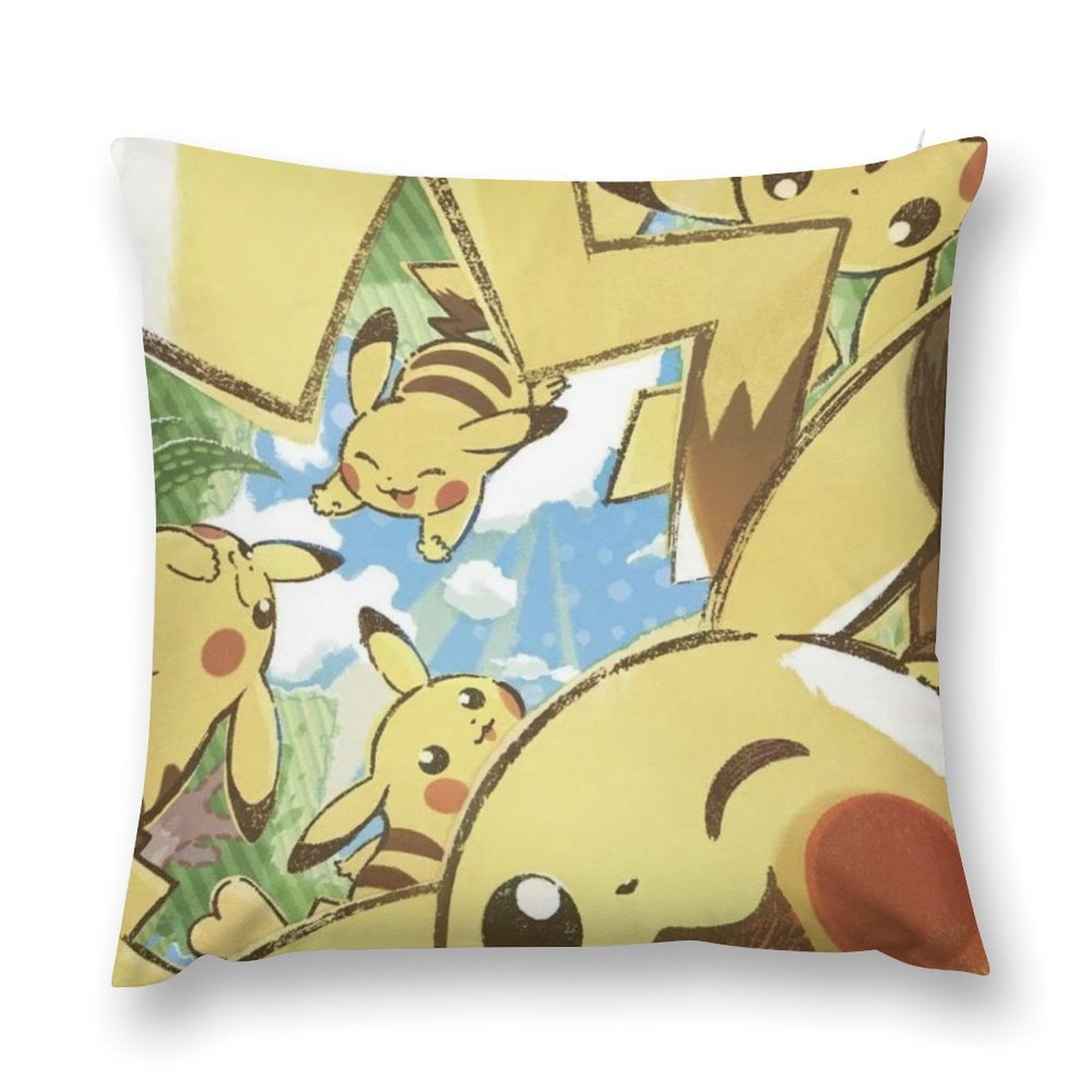 Pikachu cartoon sofapillowcasesoft hug pillowcase 2 PCS 12 "x12 ...