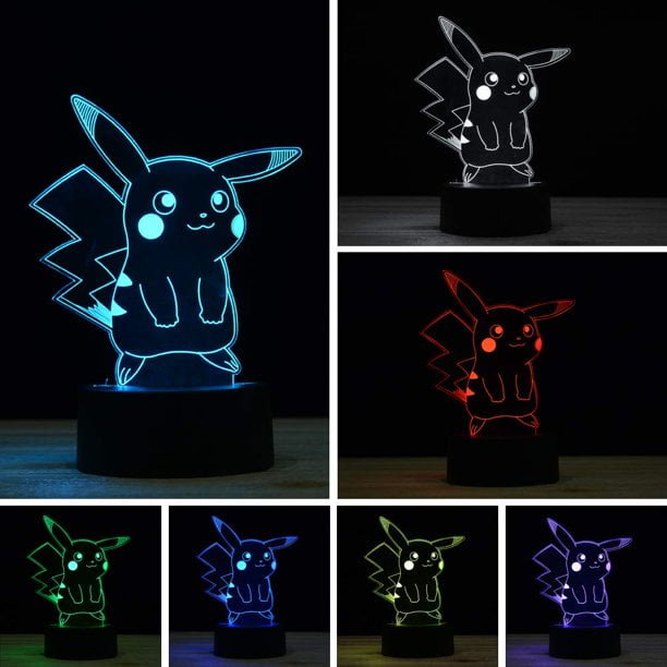 Pikachu colored led light black touch remote control - Walmart.com