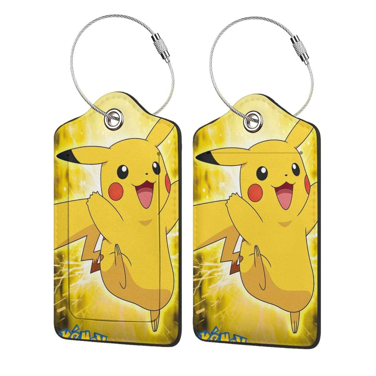 Pikachu luggage tag for kids adults 4 PCs-cute Pu travel ID label with ...