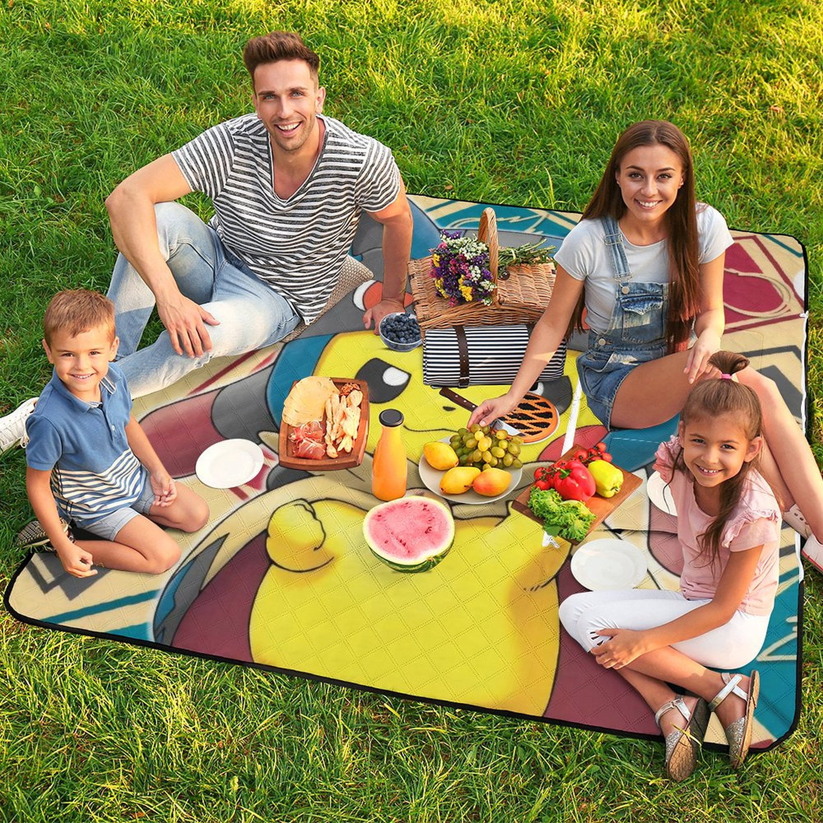 Pikachu-mega Lucario Picnic Blankets 59x59 Beach Blanket Waterproof ...