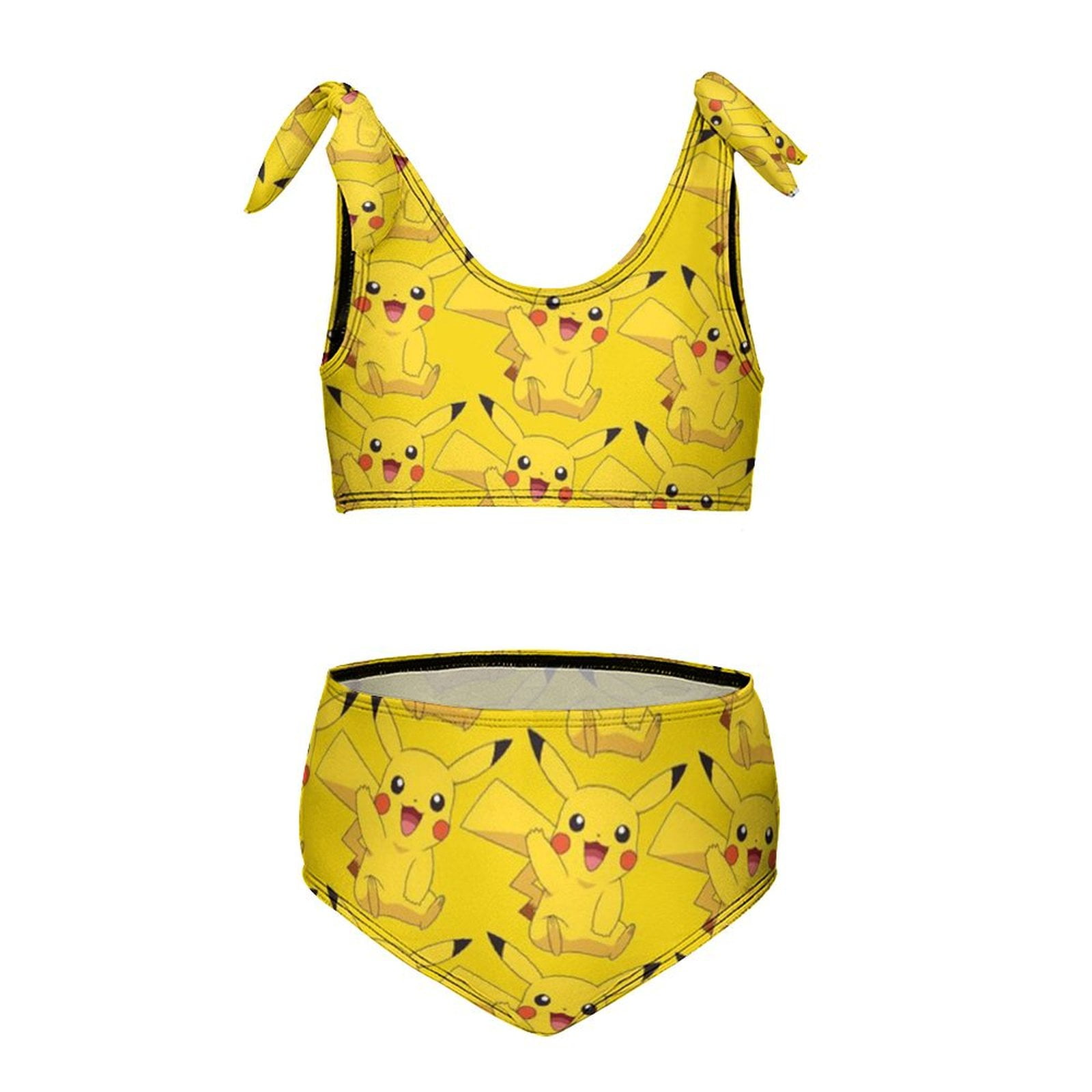 Pikachu swimsuit for Girl Cute Teen Girls 2 Piece High Waisted Bathing ...