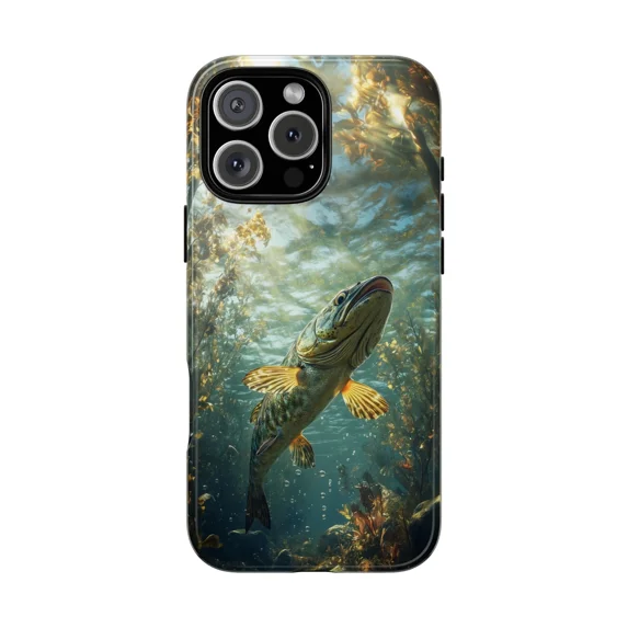 Pike Fish Lake Swimming Scene Case for iPhone 17 to 11 Pro Max ...
