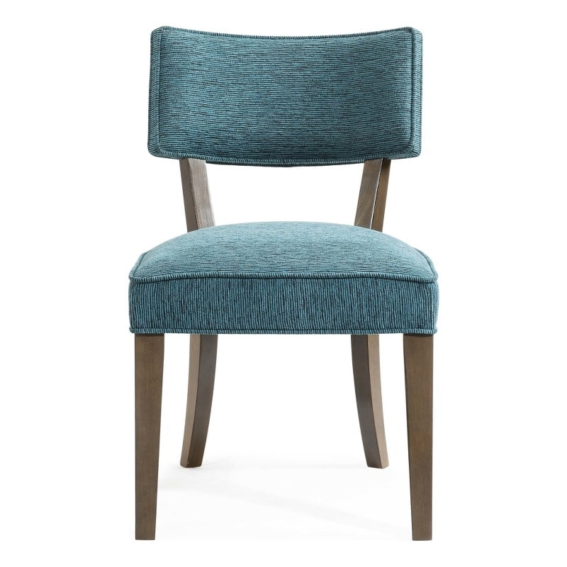 Pike Klismos Wood Upholstered Dining Chair in Blue - Walmart.com