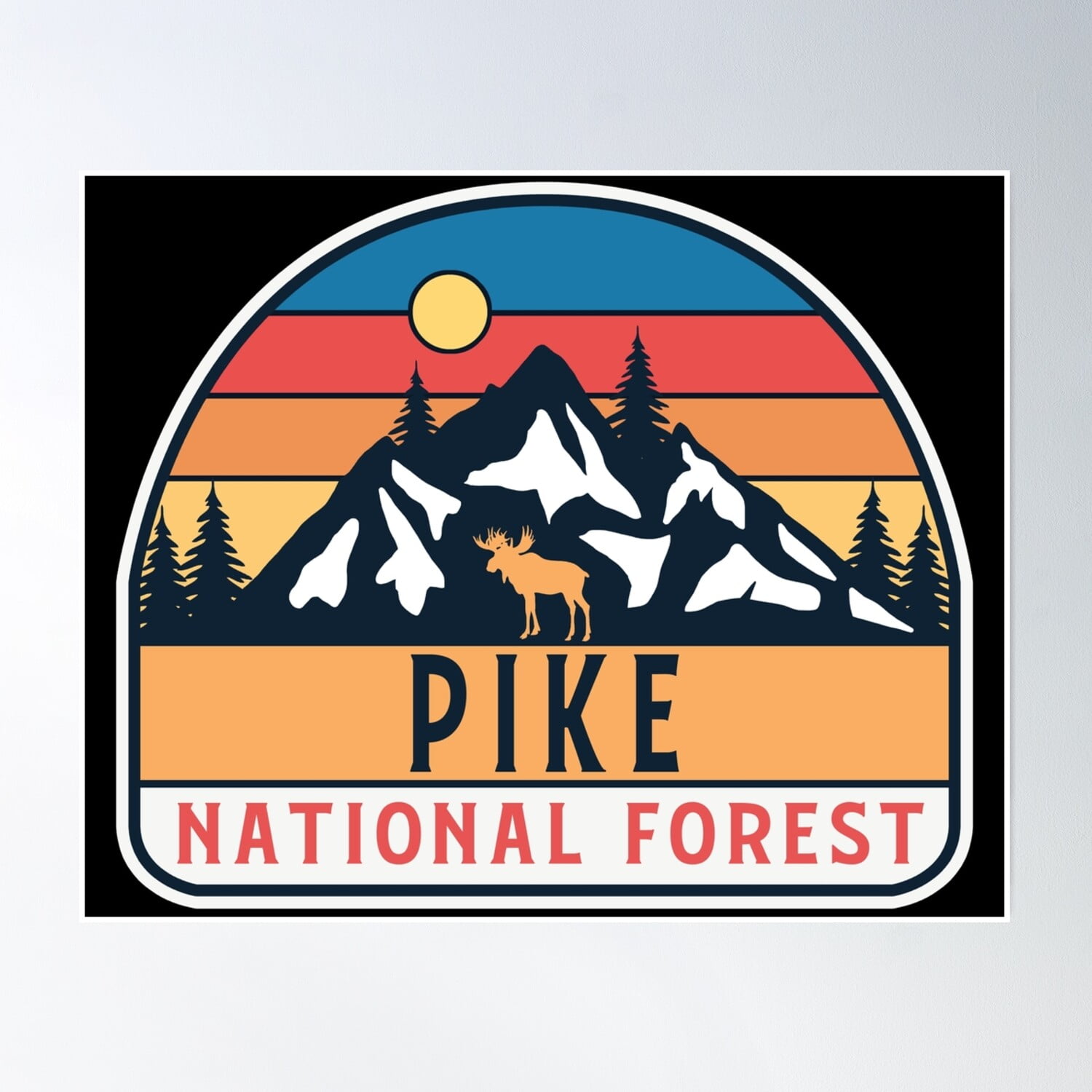Pike National Forest Poster Wall Art, Modern Wall Decor, 8x12 UNFRAMED ...
