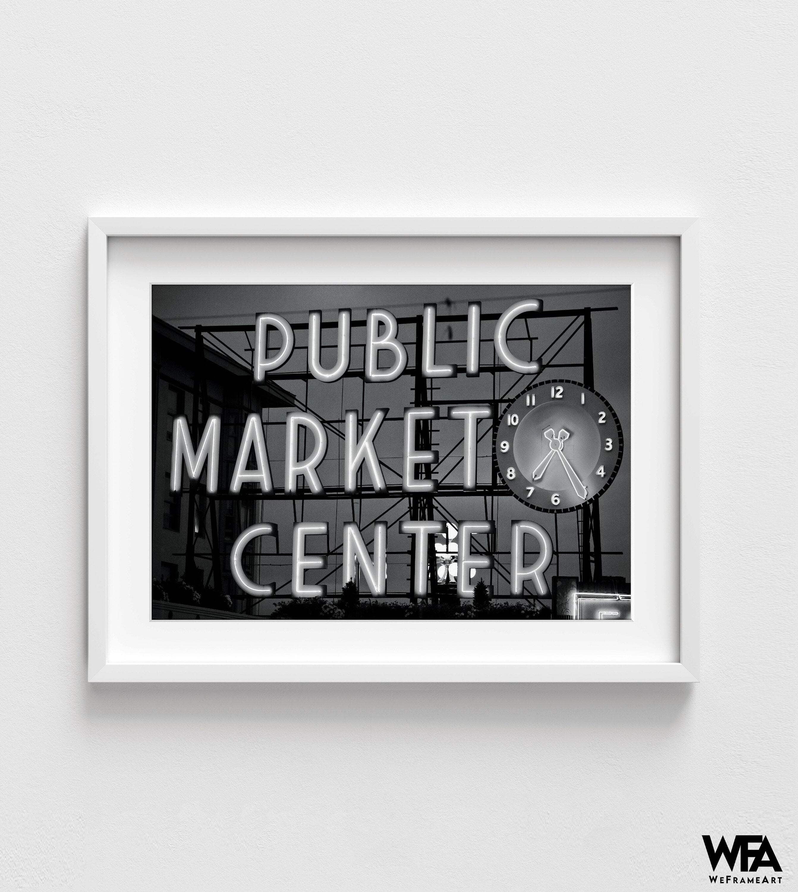 Pike Place Market Photography Print, Framed Seattle Photo Wall Art ...