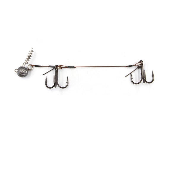 Pike Stinger Fishing Rig Treble Hook Center Pin Connector Set Corkscrew ...