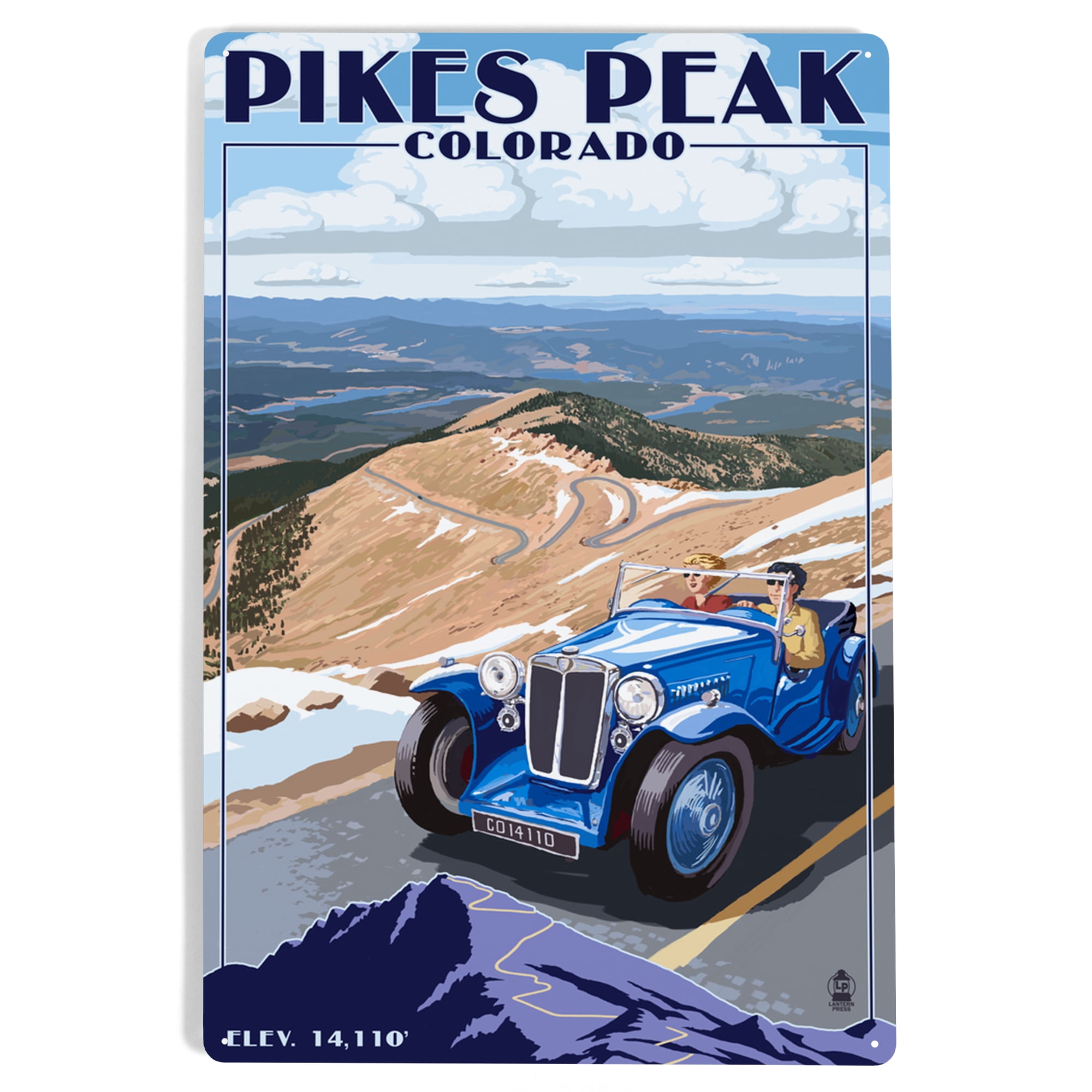 Pikes Peak, Colorado, Auto Road Scene (12x18 Aluminum Art, Indoor ...