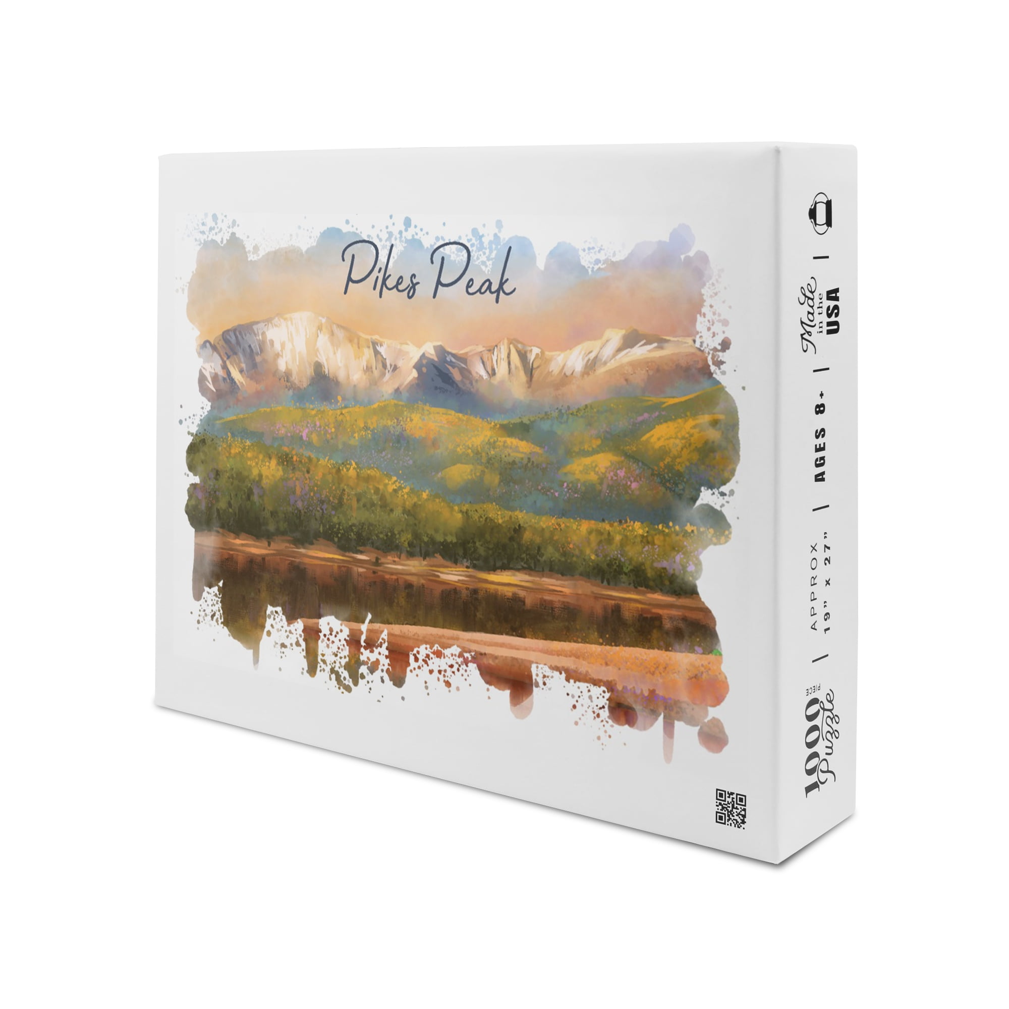 Pikes Peak, Colorado, Watercolor (1000 Piece Puzzle, Size 19x27, Challenging Jigsaw Puzzle for ...