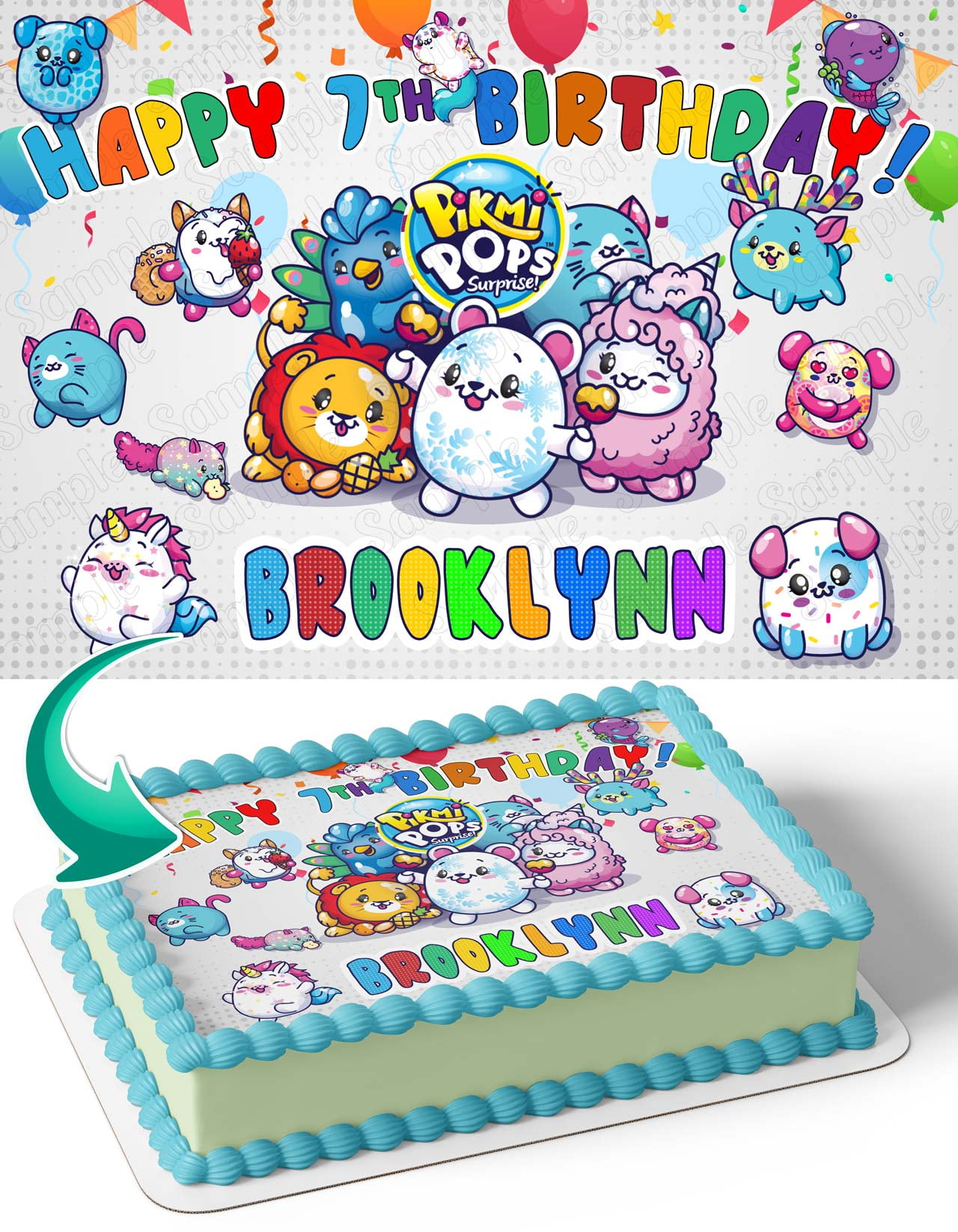 Pikmi Pops Surprise Edible Image Cake Topper Personalized Birthday ...