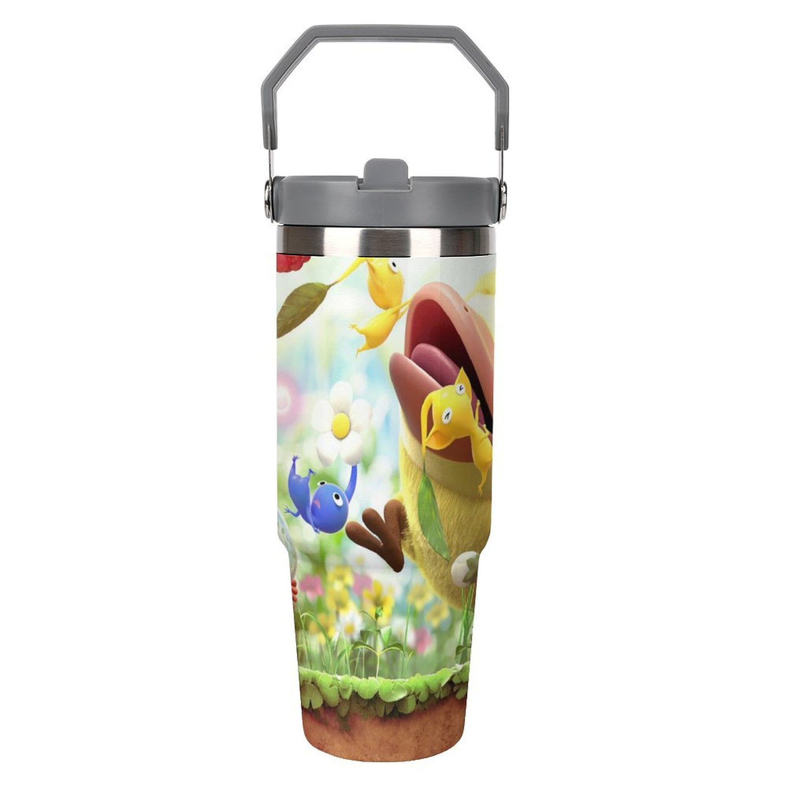 Pikmin 30 Oz Tumbler With Handle And Straw, Stainless Steel Vacuum ...