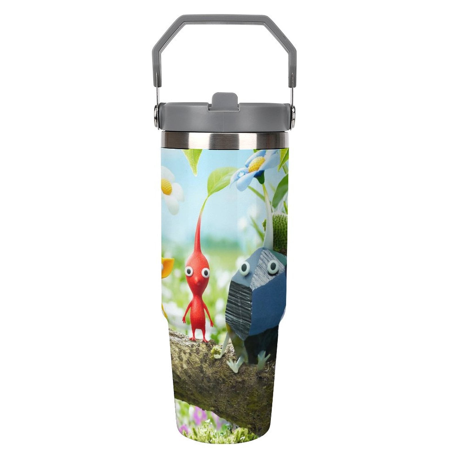 Pikmin 30 Oz Tumbler With Handle And Straw, Stainless Steel Vacuum ...