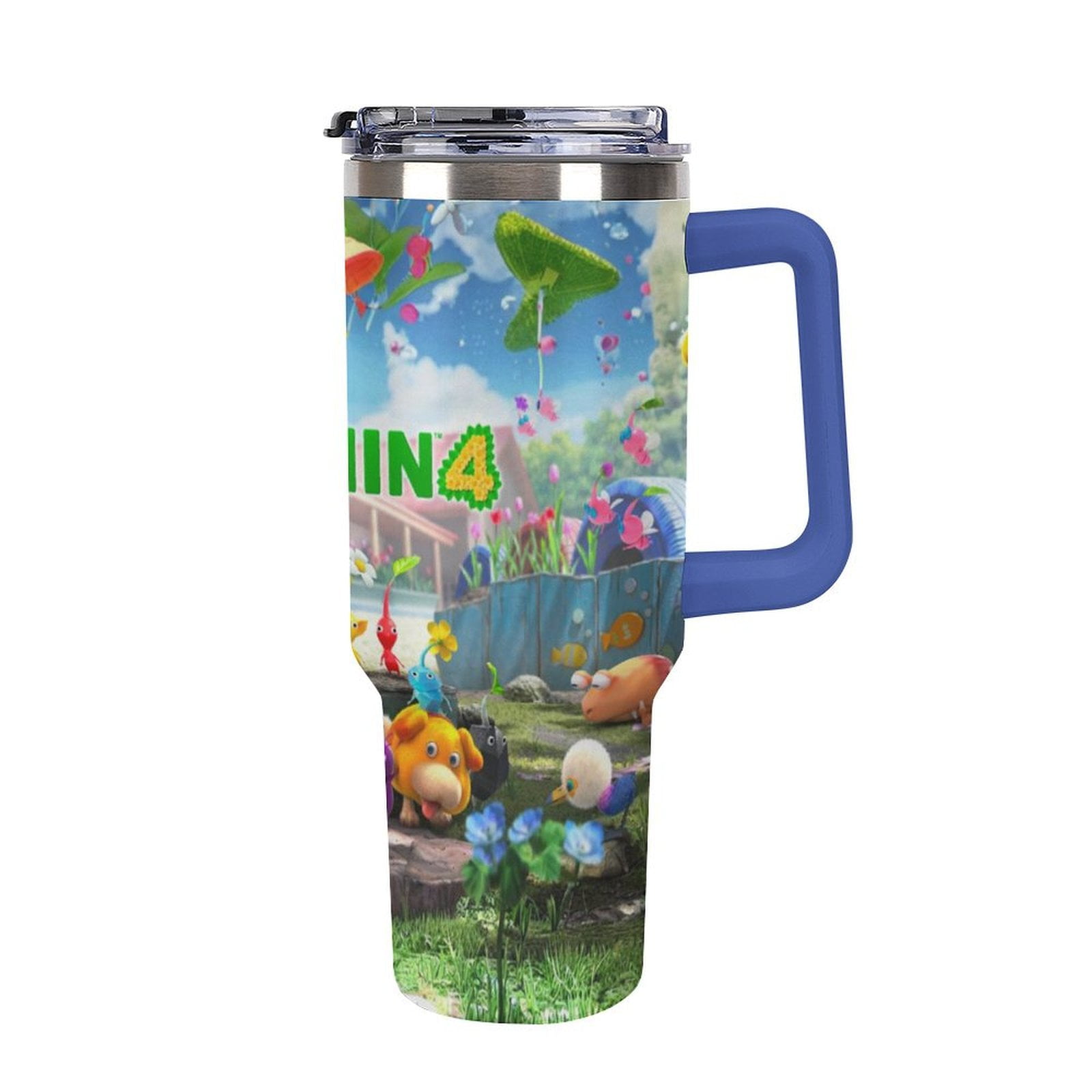 Pikmin 40 Oz Tumbler With Handle And Straw, Stainless Steel Vacuum ...