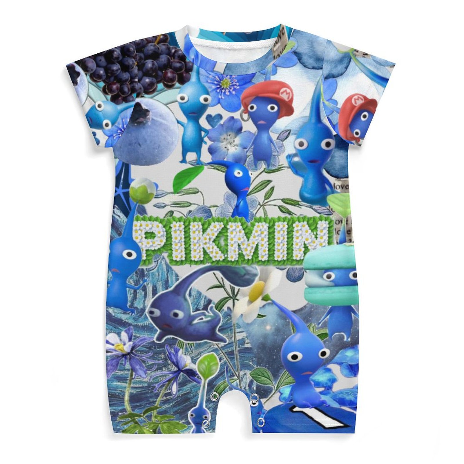 Pikmin Baby Boy Girl Short Sleeve Romper Clothing Set Print Cartoon ...