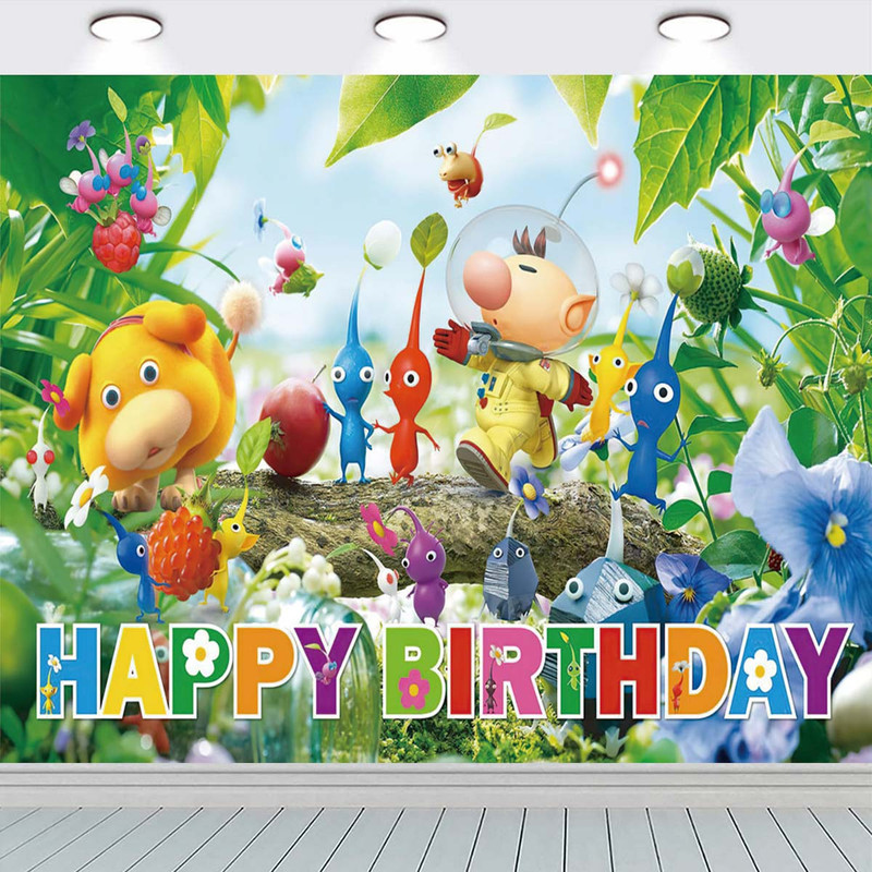 Pikmin Background Wall Decor Taspestry Post Banner Backdrop Party ...