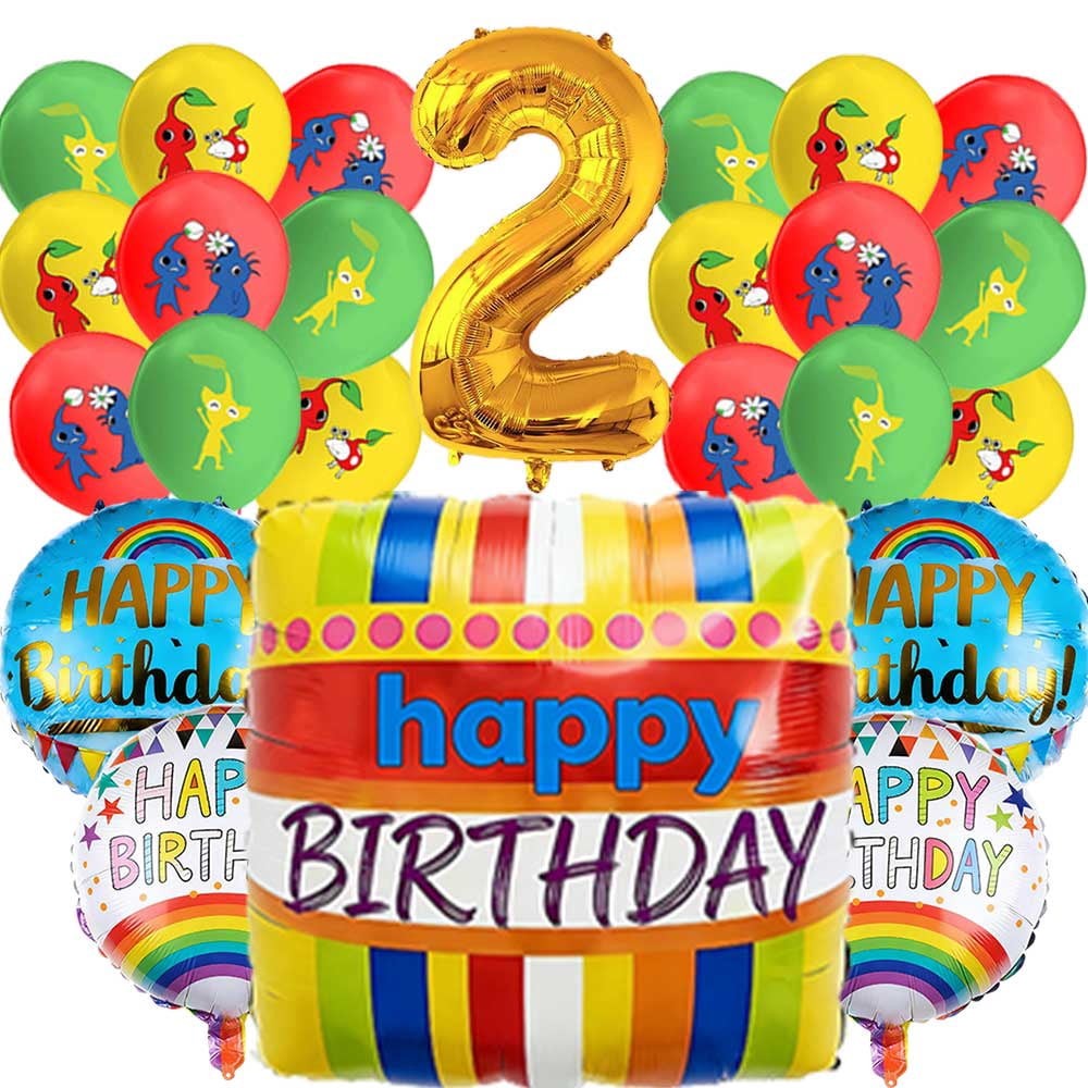 Pikmin Balloons Party Supplies 2nd Big Number Decorations Decor Kit ...