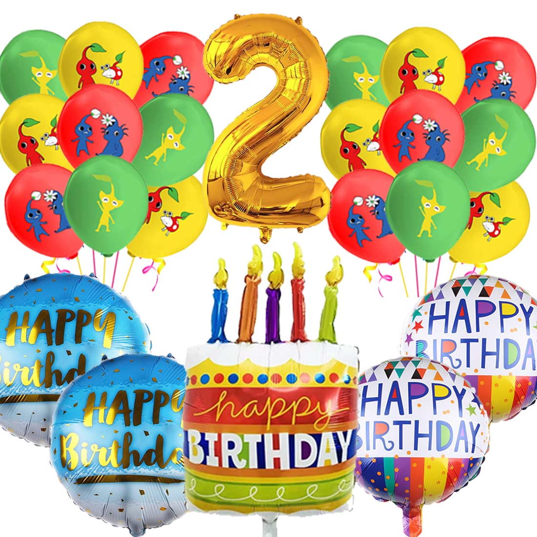 Pikmin Balloons Party Supplies 2nd Big Number Decorations Decor Kit ...