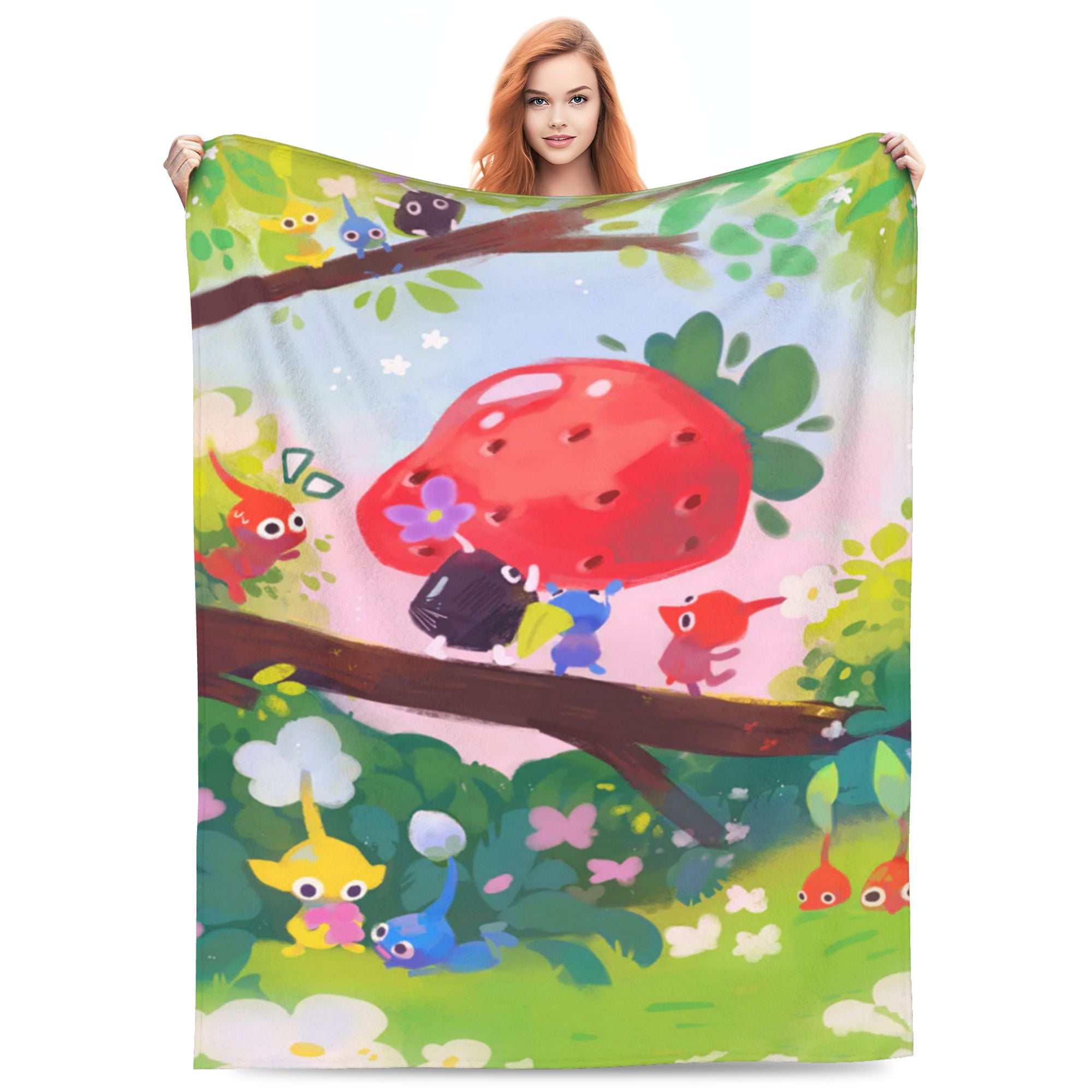 Pikmin Bed Blanket 3D Printed Throw Blanket Lightweight Super Soft Air ...