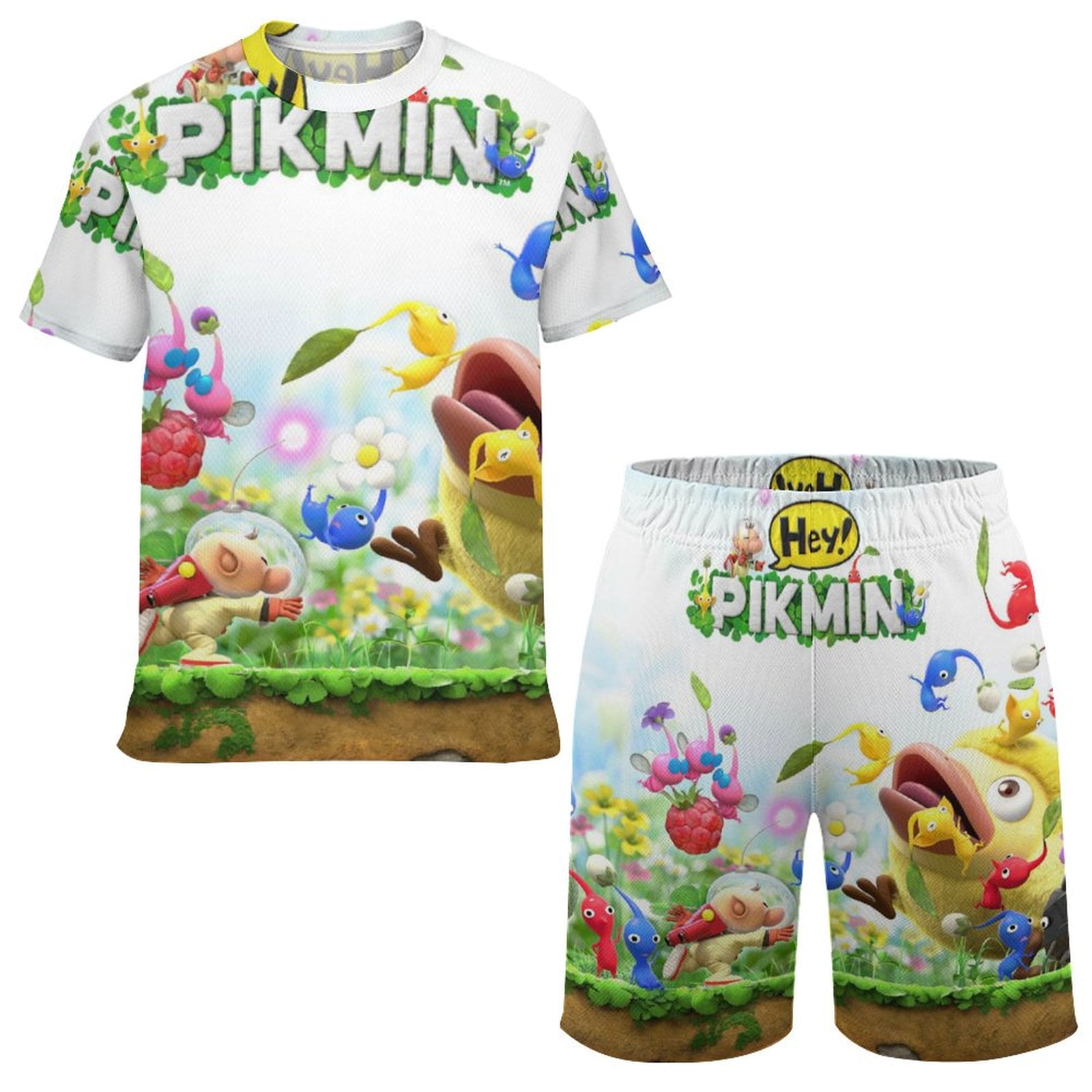 Pikmin Boys Short Sleeve Mesh T-Shirt And Shorts Outfit Set Summer ...