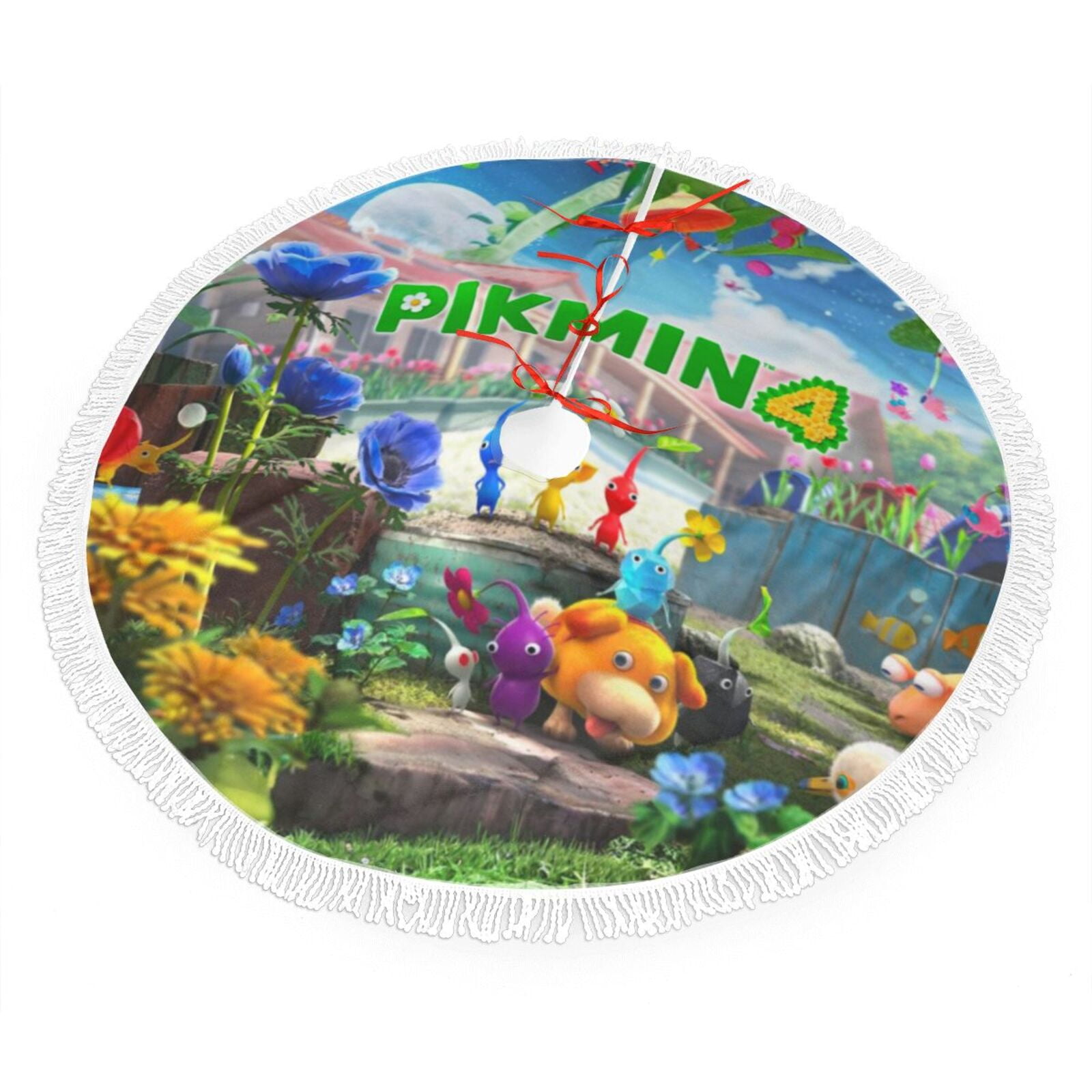 Pikmin Christmas Tree Skirt, 48" Xmas Tree Skirts Mat, Winter Christmas ...