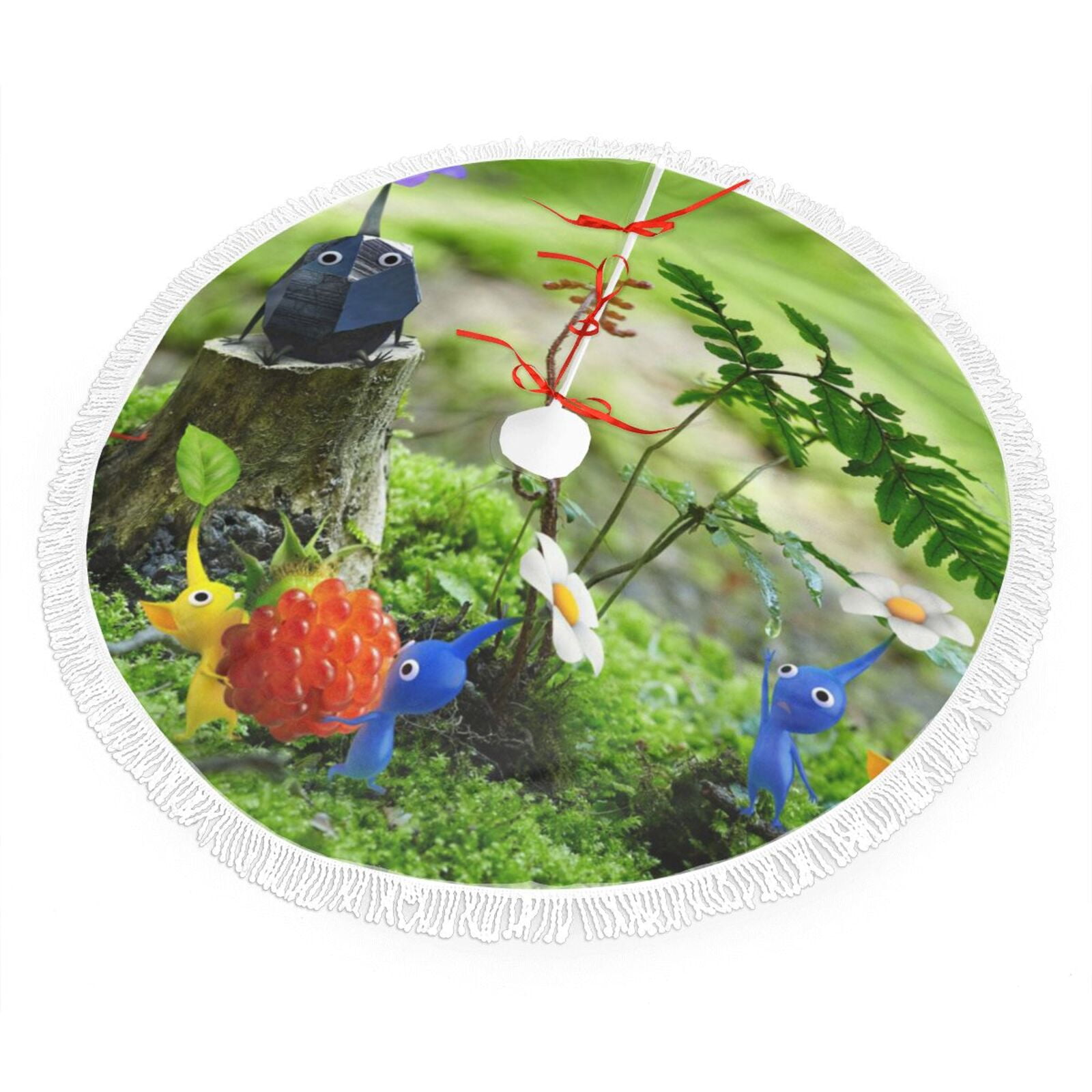 Pikmin Christmas Tree Skirt, 48" Xmas Tree Skirts Mat, Winter Christmas ...