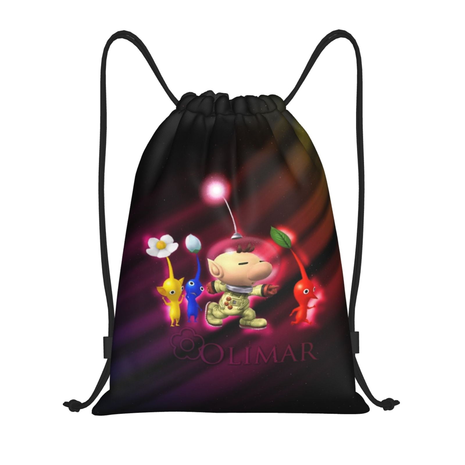 Pikmin Drawstring Backpack,Sackpack String Bag Water Resistant Beach ...