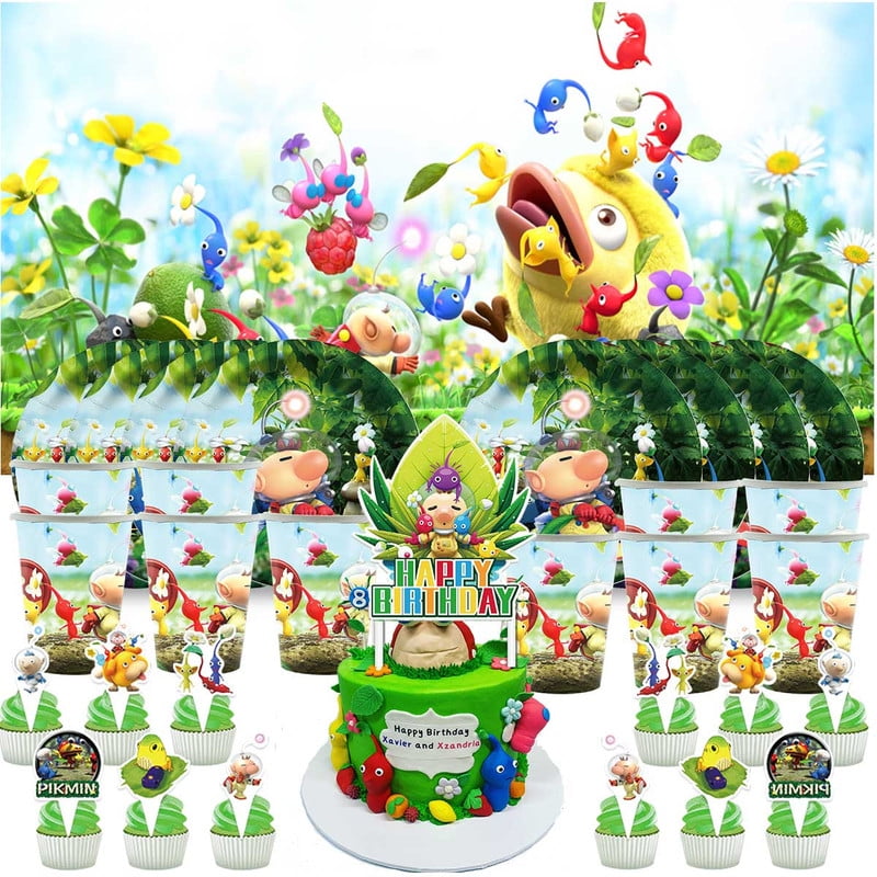 Pikmin Birthday Cups Party Supplies Decor Backdrop Plates Fans ...