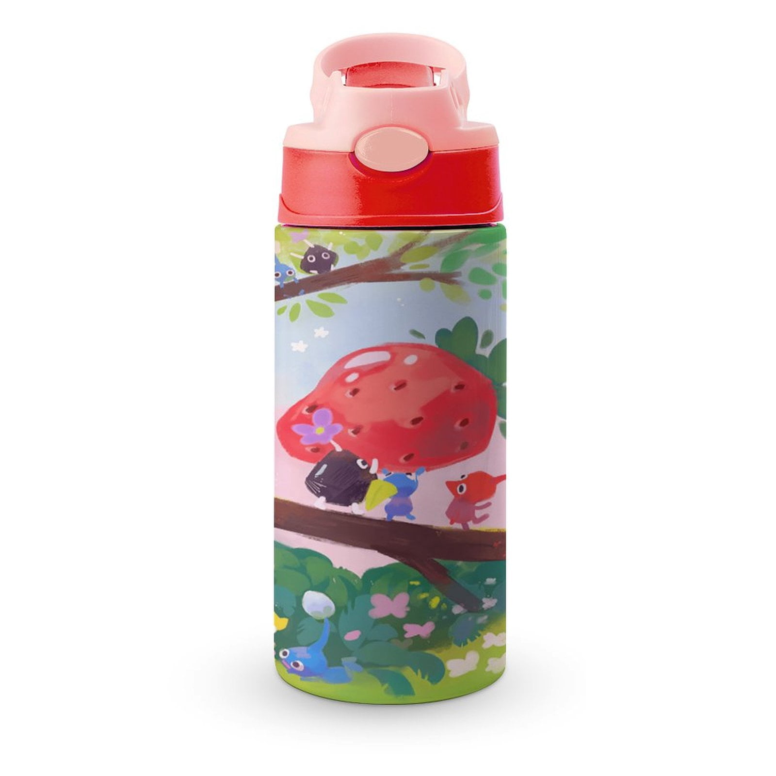 Pikmin Game Insulated Stainless Steel Water Bottle with Straw Vacuum ...