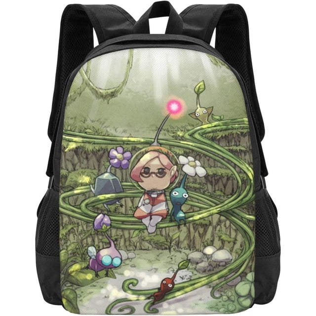 Pikmin Novelty Backpacks Cartoon Game Mens Womens Travel Hiking Daypack ...