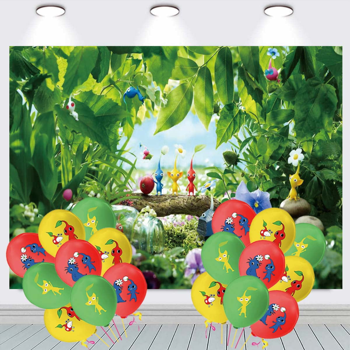 Pikmin Party Decorations Backdrop Banner Balloons Taspestry Wall Decor ...
