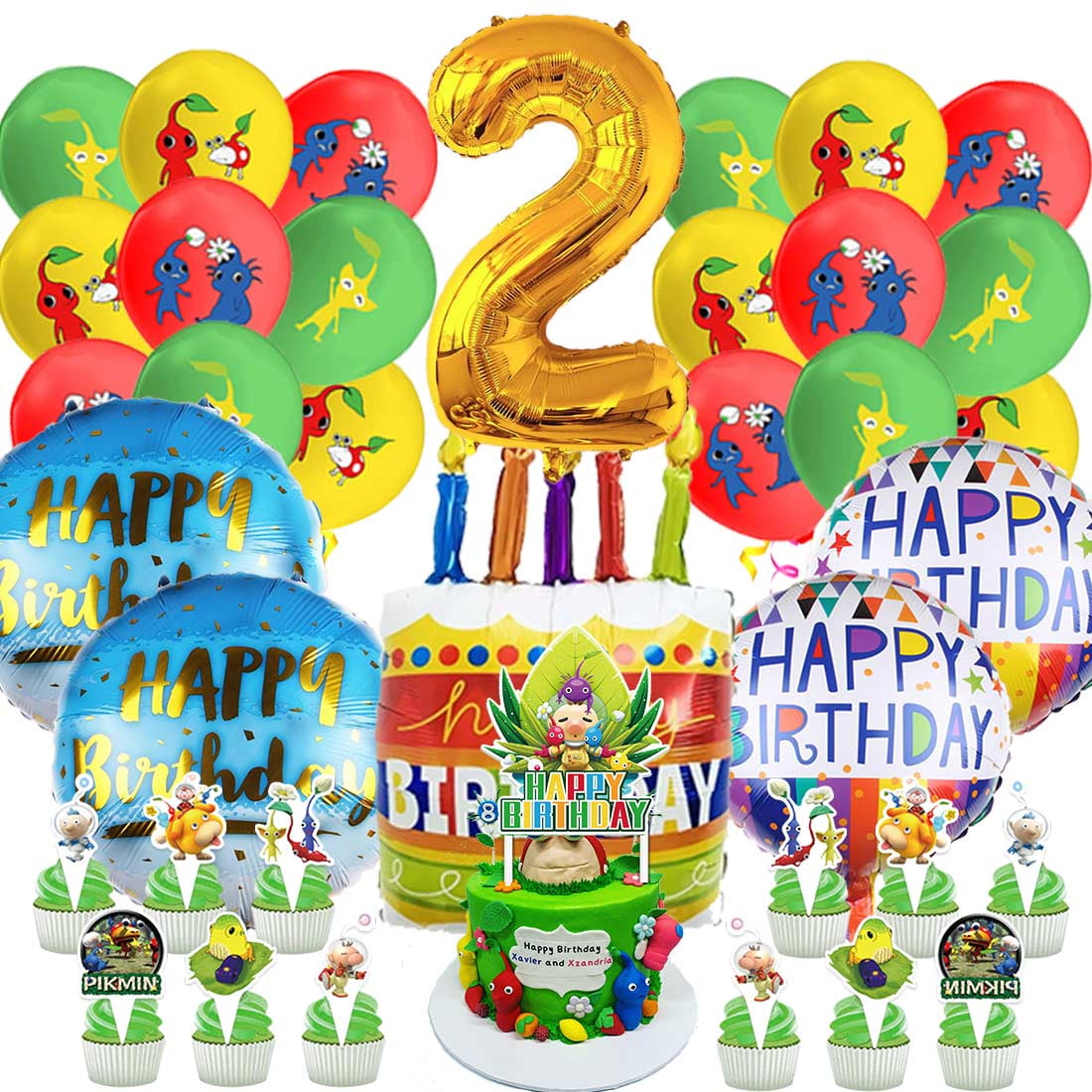 Pikmin Party Supplies 2nd Decor Kit Balloons Birthday Cake Topper ...