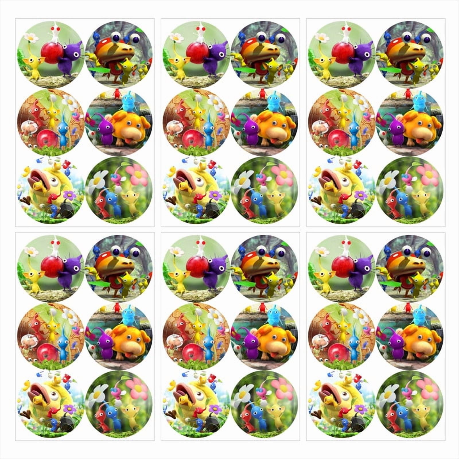 Pikmin Stickers Labels Birthday Party Favors Thank You Themed Round ...