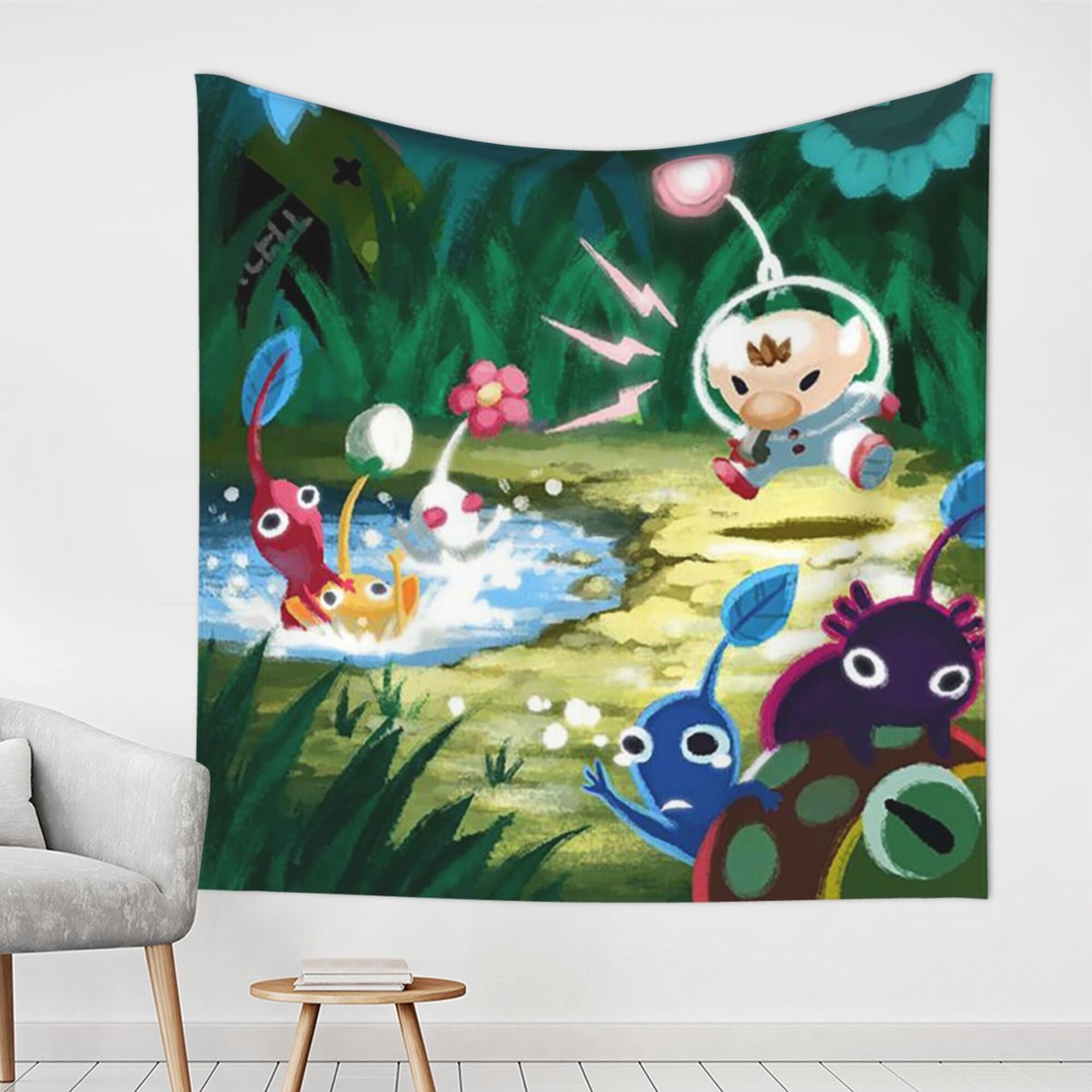 Pikmin Tapestry Banner 59*59 Inch Decor Art Tablecloth Wall Hanging ...