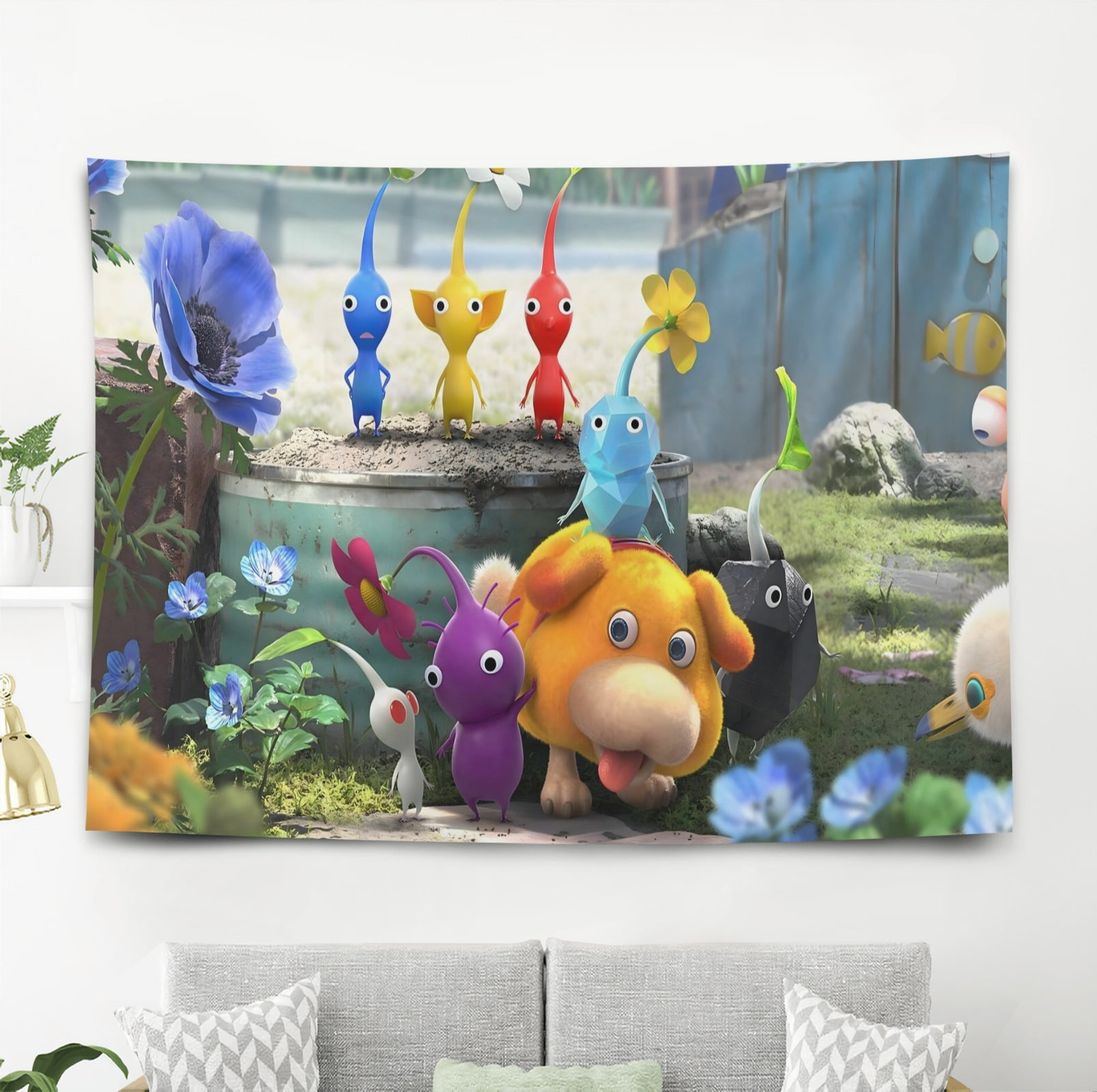 Pikmin-Theme Anti-pilling Tapestry Gift Wall Hanging Backdrop for Room ...