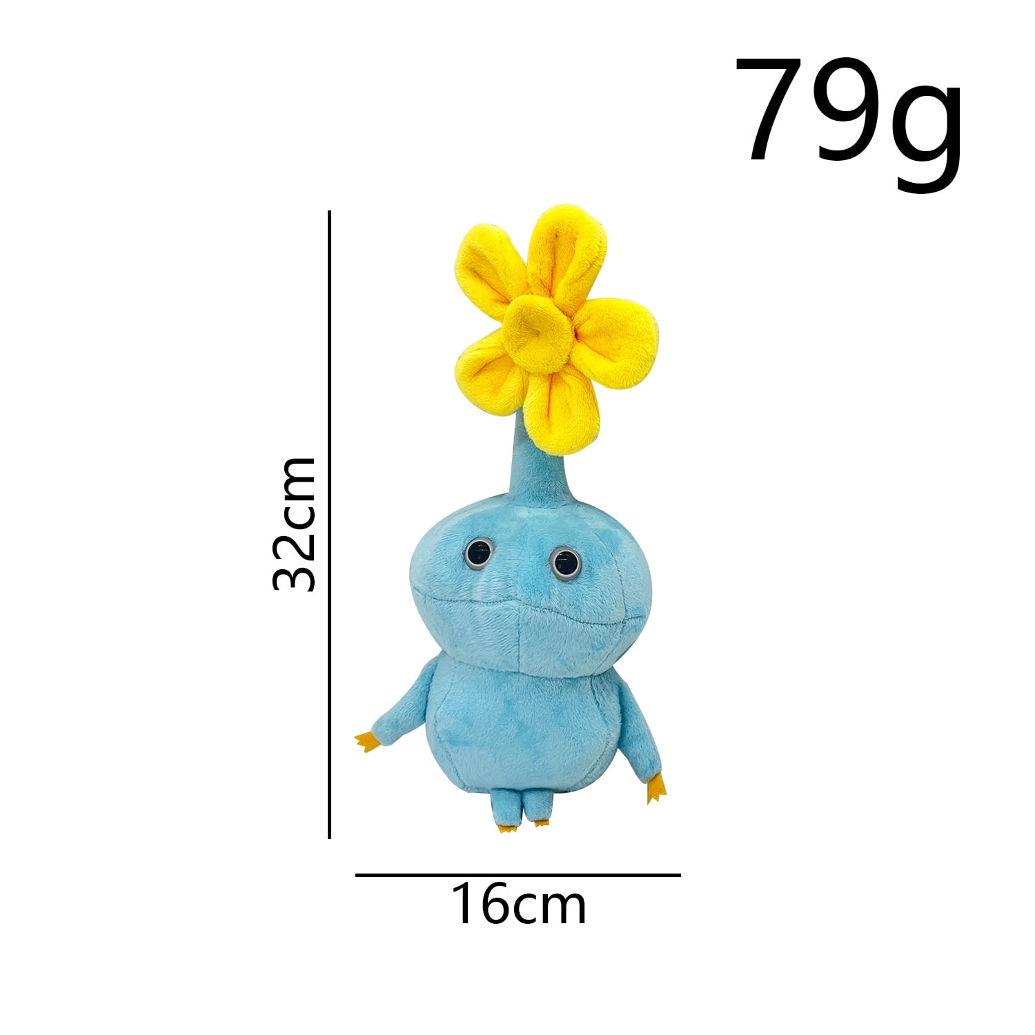 Pikmin plush doll toy blue flower plastic eyes 32cm - Walmart.com