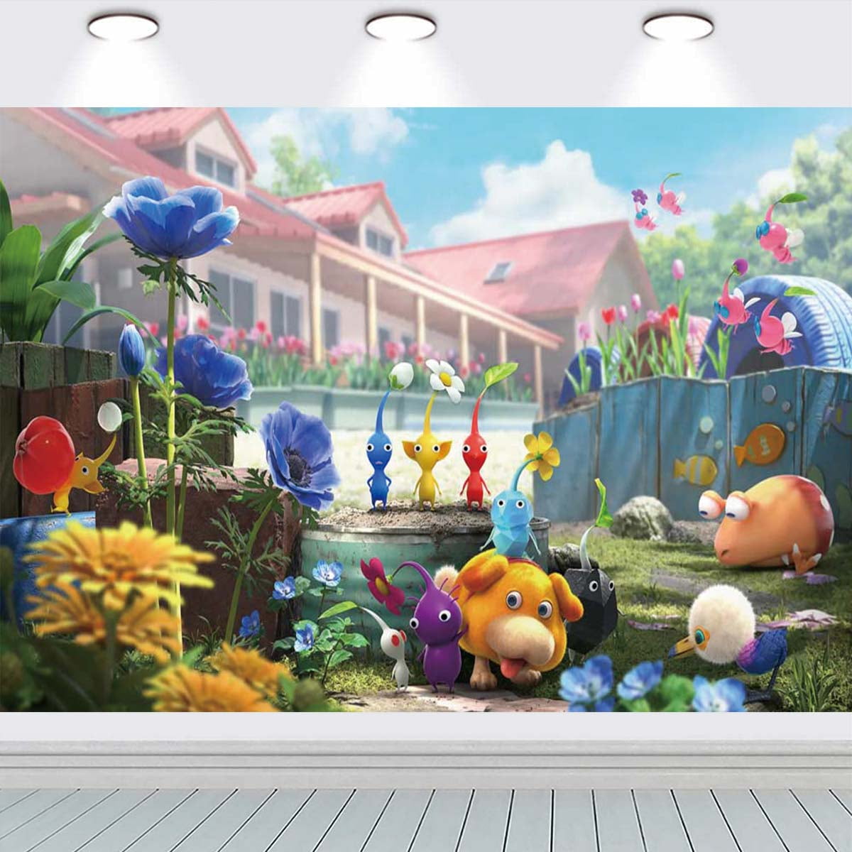 Pikmin school Banner Backdrop Background Taspestry Wall Decor Birthday ...