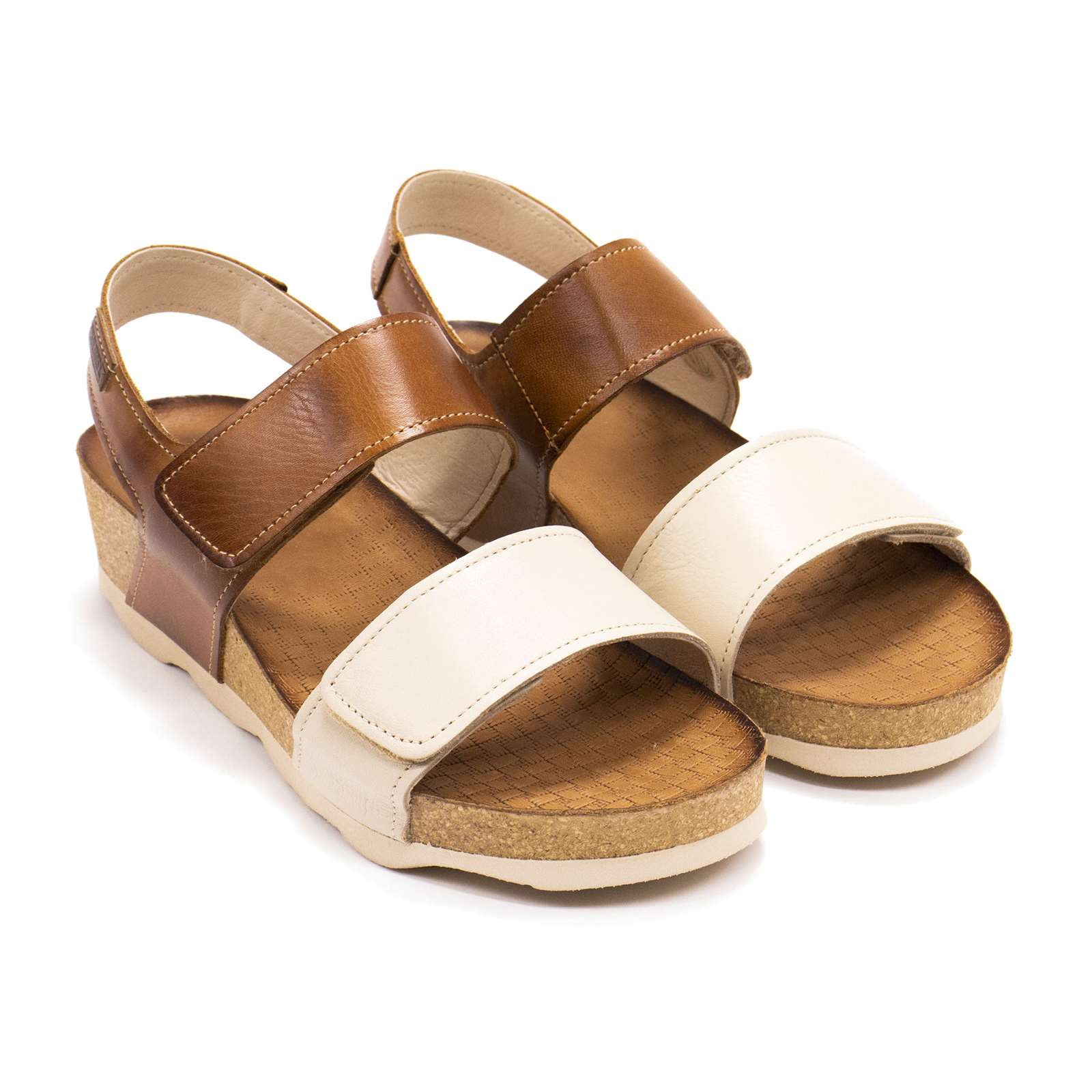 Pikolinos Women's Leather Slingback Sandals, Adjustable Hook-and-Loop ...