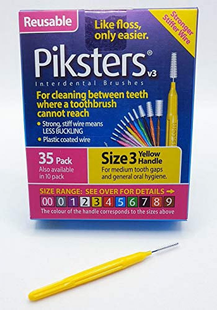 Piksters Interdental Brushes (35 Pack, Size 3 (Yellow)) - Walmart.com