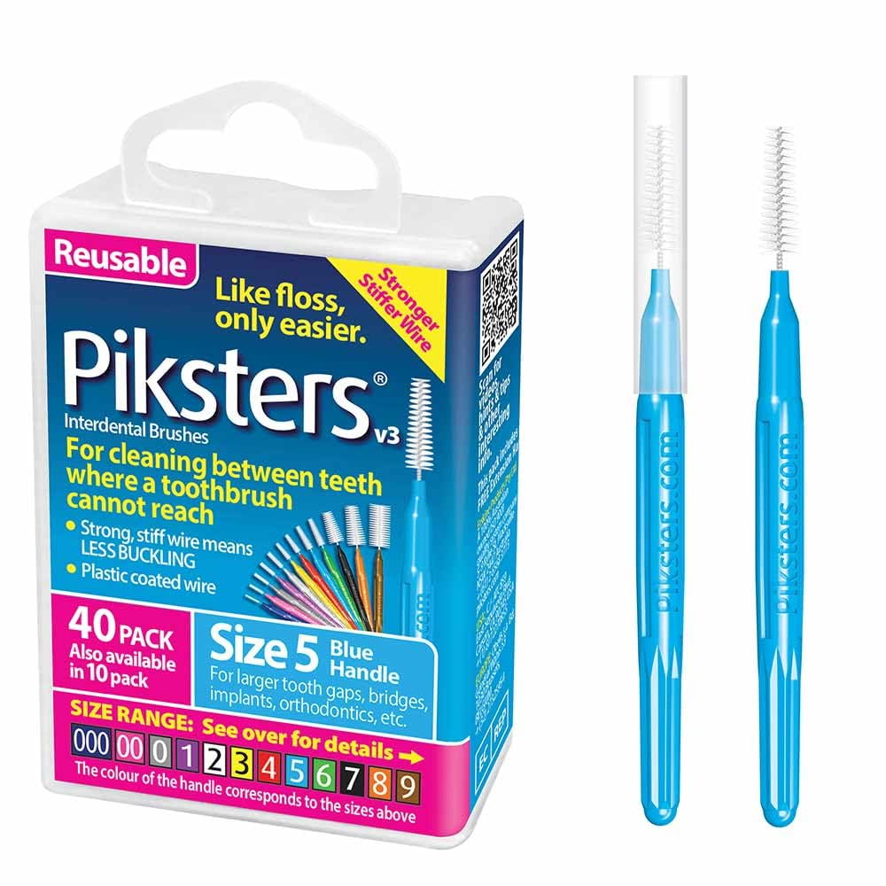 Piksters Interdental Brushes (40 AIF9 Pack, Size 5 (Blue)) - Walmart.com