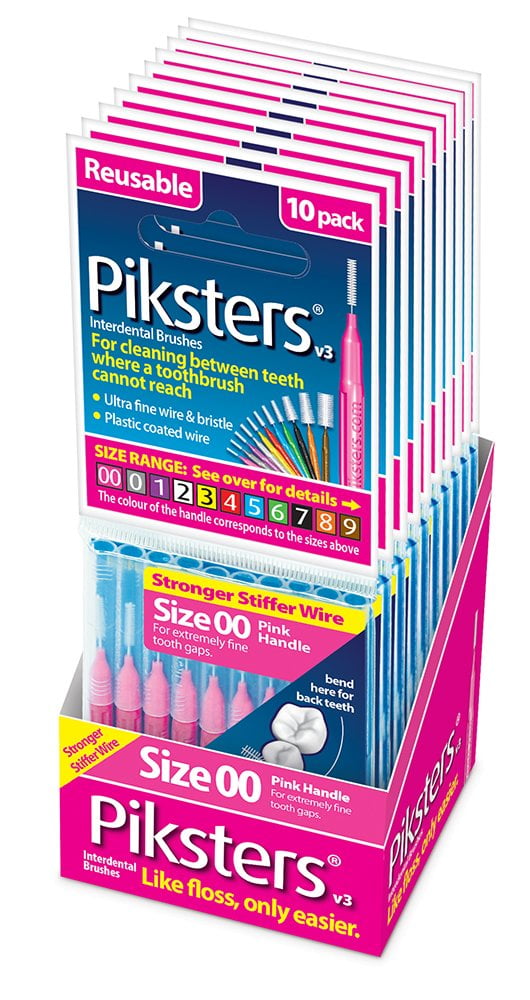 Piksters Interdental Brushes, Size DHF10 00, 100 Count (10 x 10 Packs ...