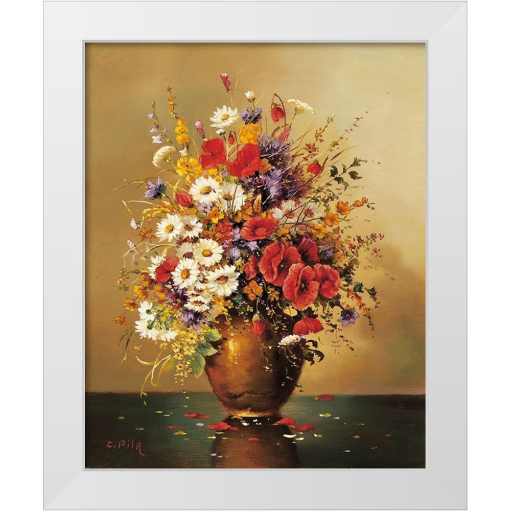 Pila 12x14 White Modern Wood Framed Museum Art Print Titled - BOUQUET ...